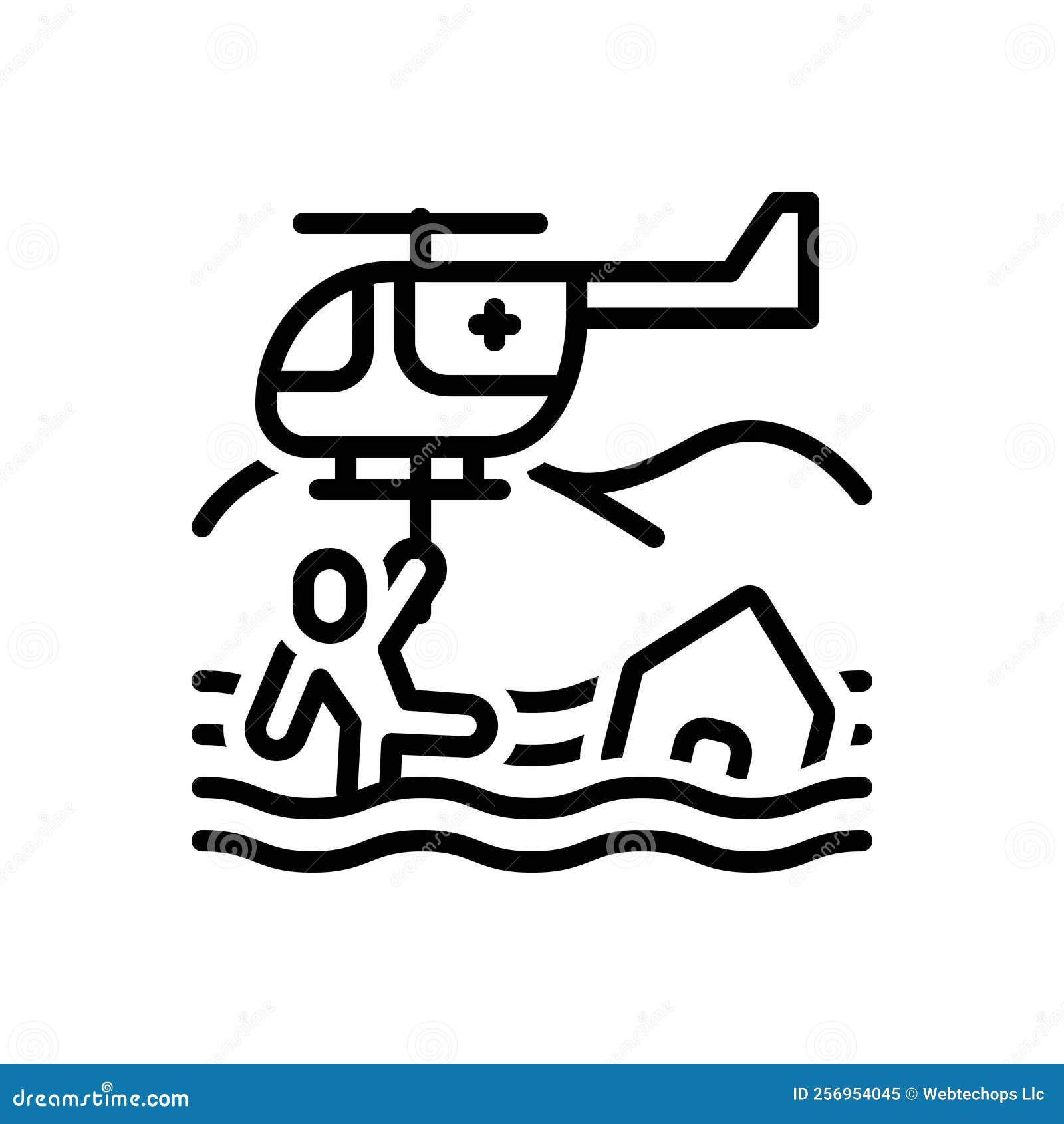 Black Line Icon for Rescue, Life and Emergency Stock Vector ...