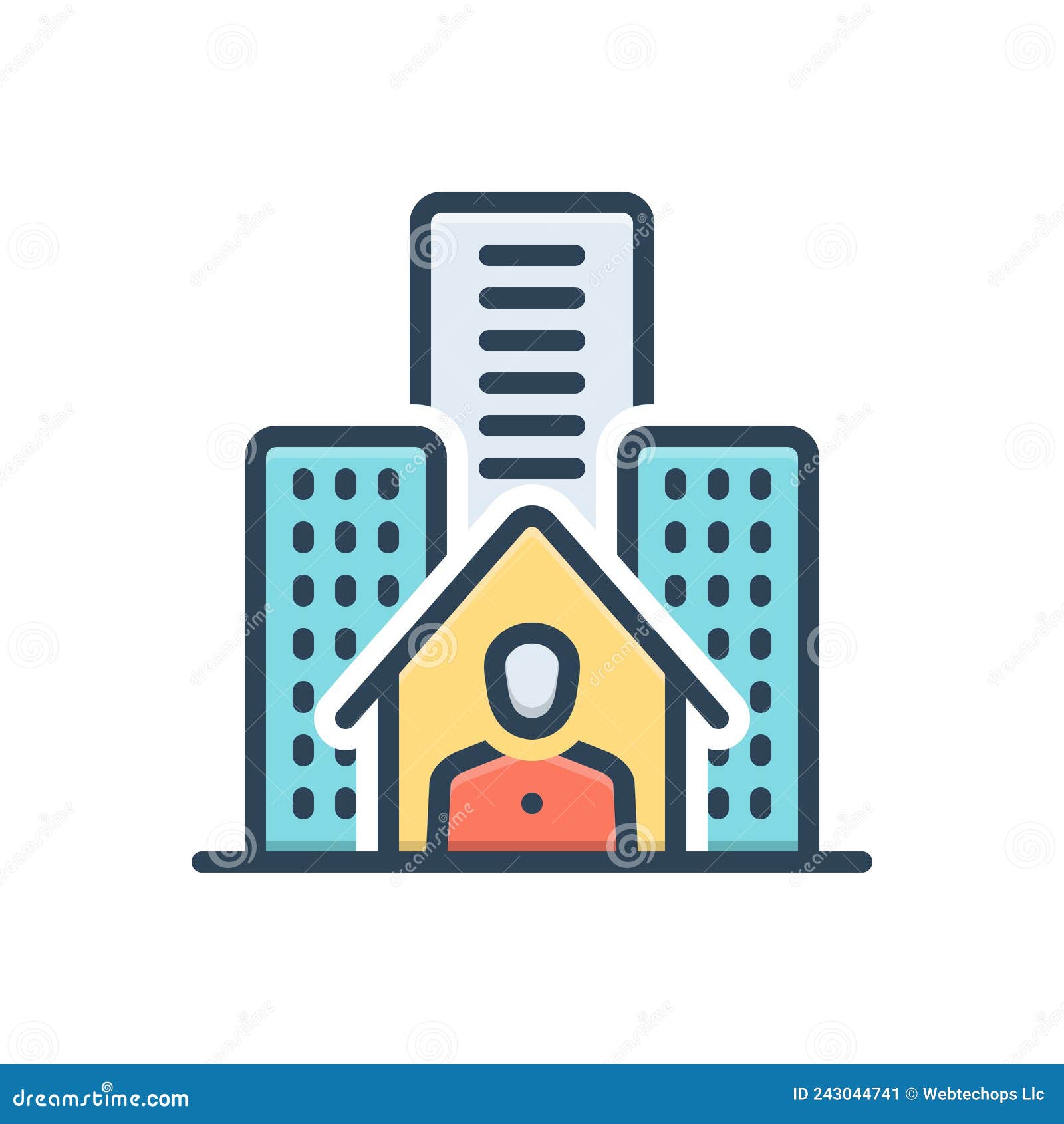 Color Illustration Icon for Resident, Inhabitant and Denizen Stock ...
