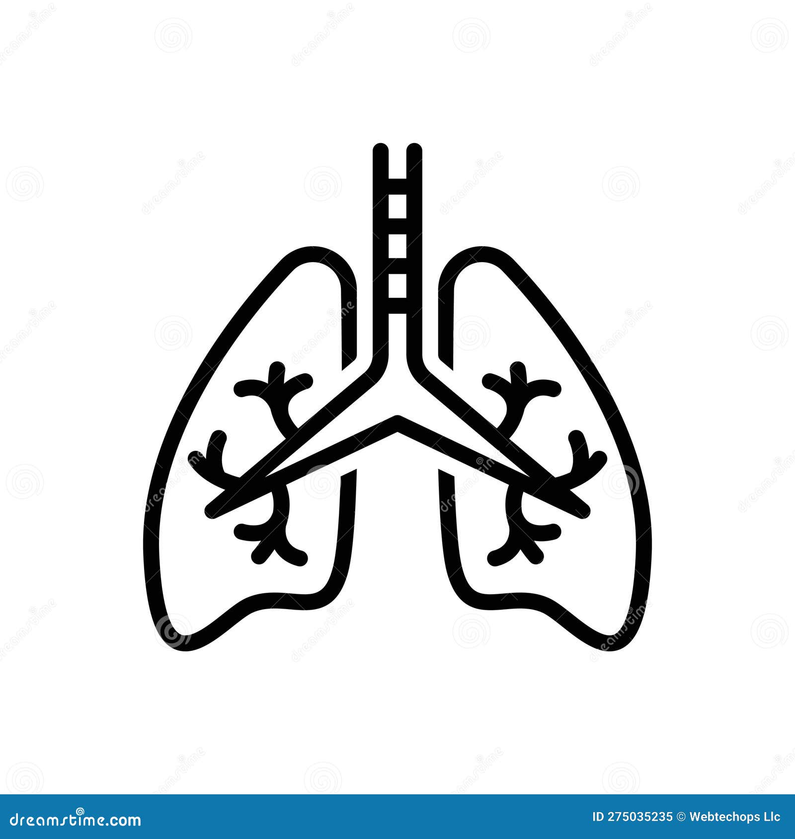 Black Line Icon for Respiratory, Inhaling and Lungs Stock Vector ...