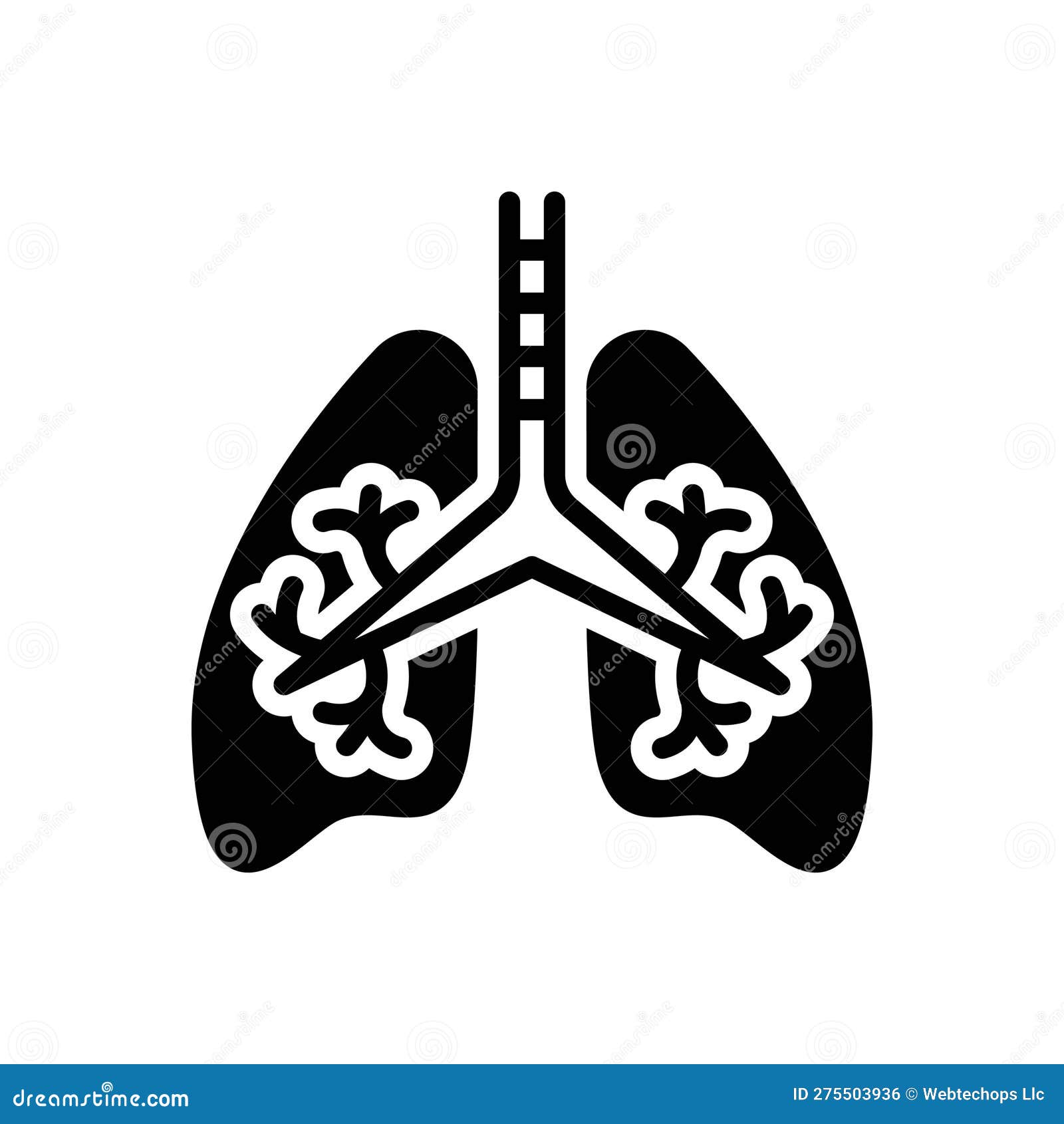 Black Solid Icon for Respiratory, Inhaling and Lungs Stock Vector ...