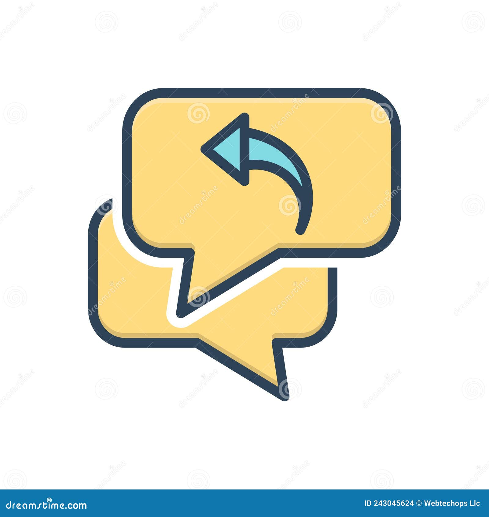 Color Illustration Icon for Respond, Response and Repercussion Stock ...