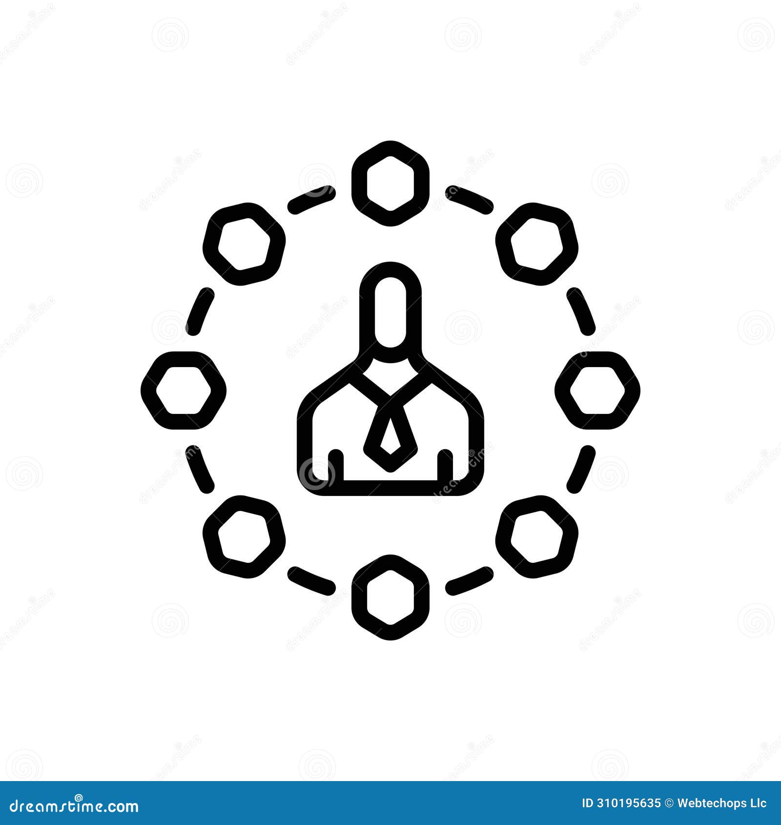 Black Line Icon for Responsibility, Worker and Employee Stock ...