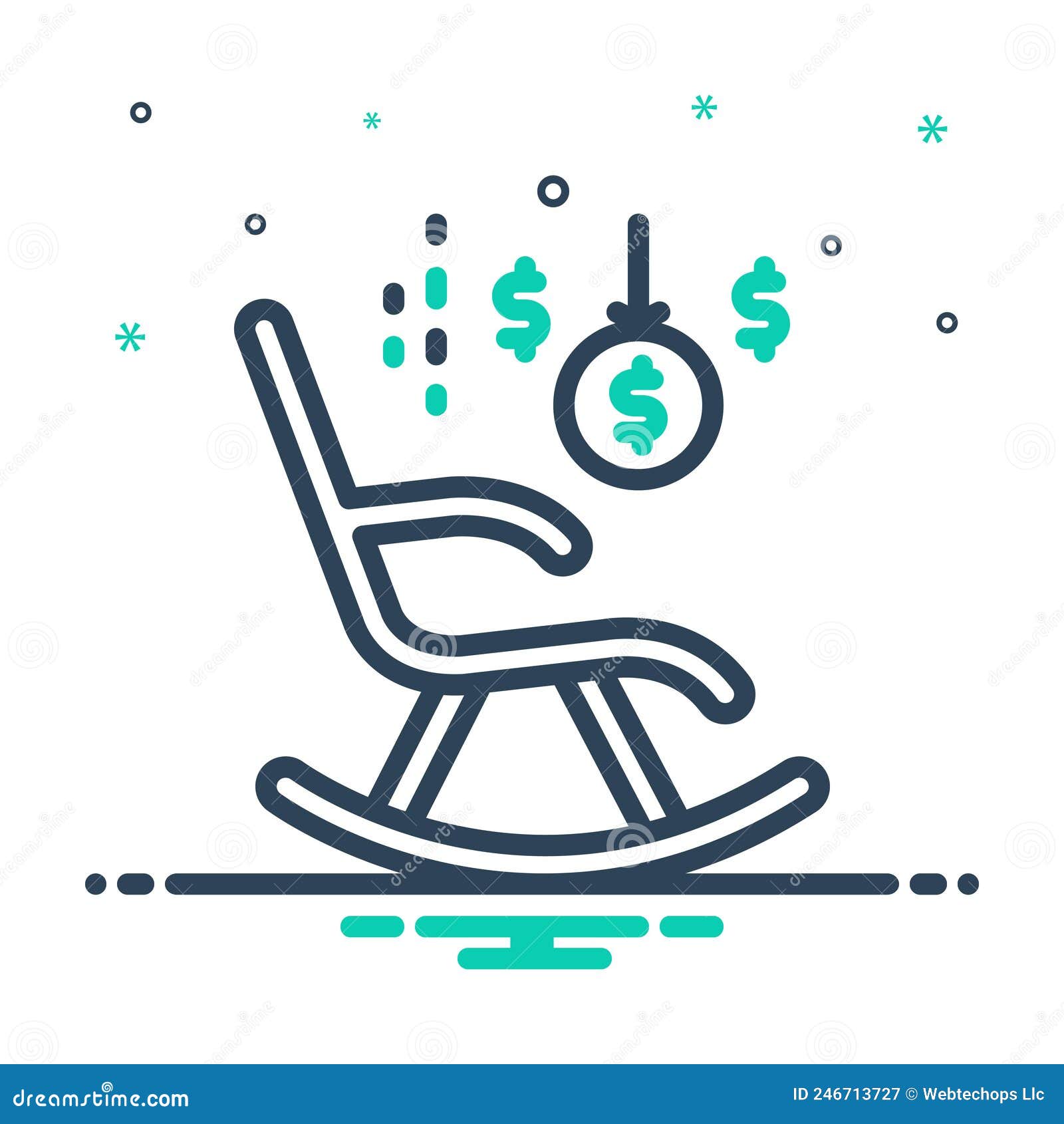Mix Icon for Retirement, Rocking Chair and Armchair Stock Illustration ...
