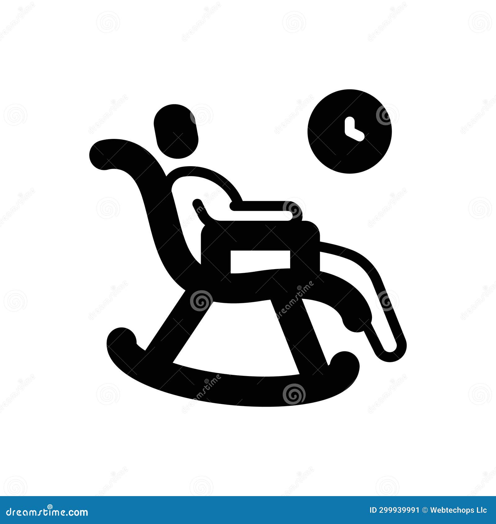 Black Solid Icon for Retirement, Rocking Chair and Old Man Stock ...