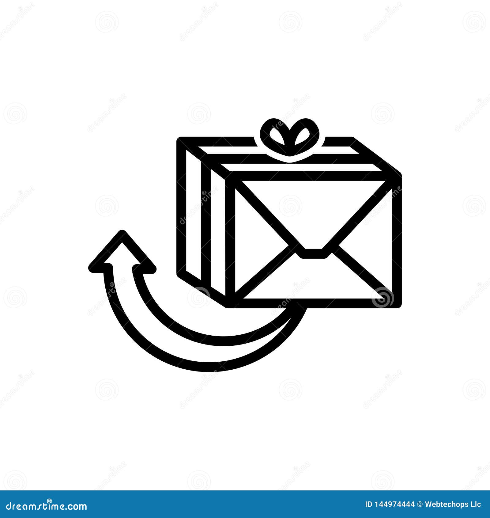 Black Line Icon for Return, Comeback and Gift Stock Illustration ...