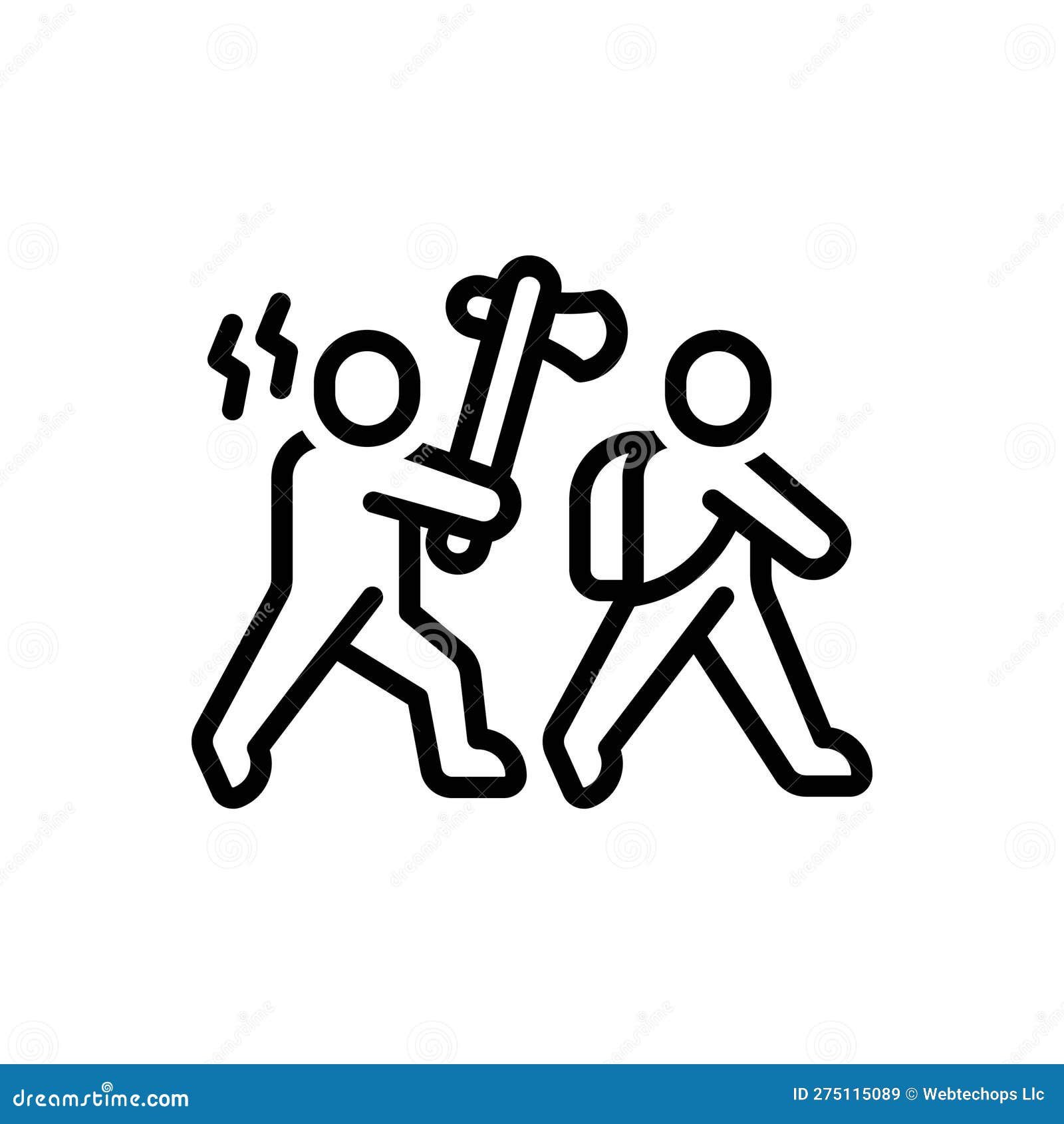 Black Line Icon for Revenge, Vengeance and Attack Stock Vector ...