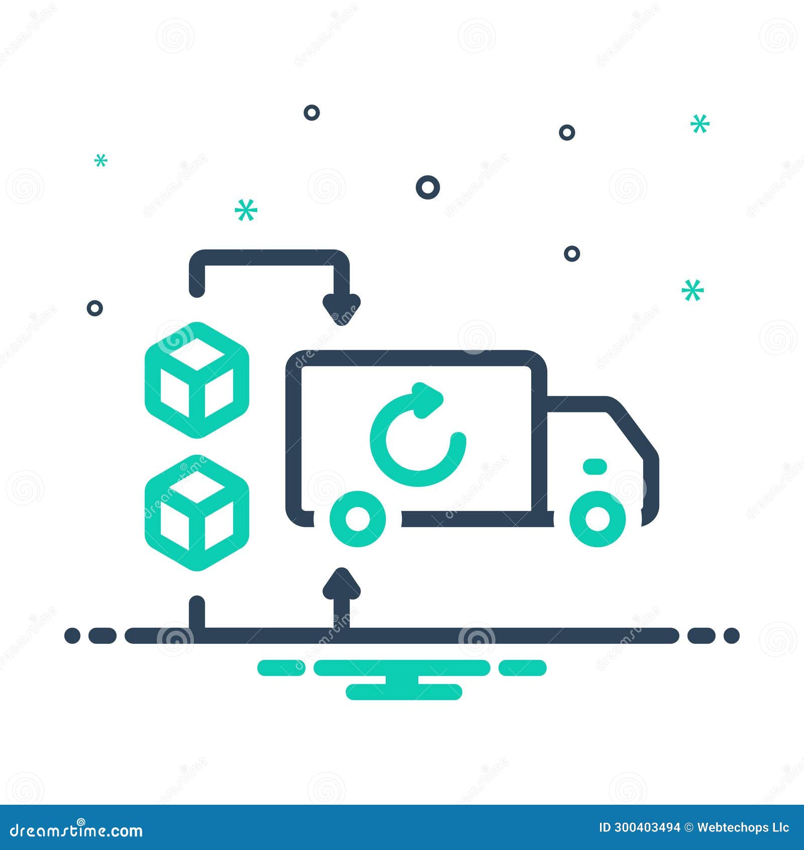 Mix Icon for Reverse Logistics, Reverse and Shipping Stock Vector ...
