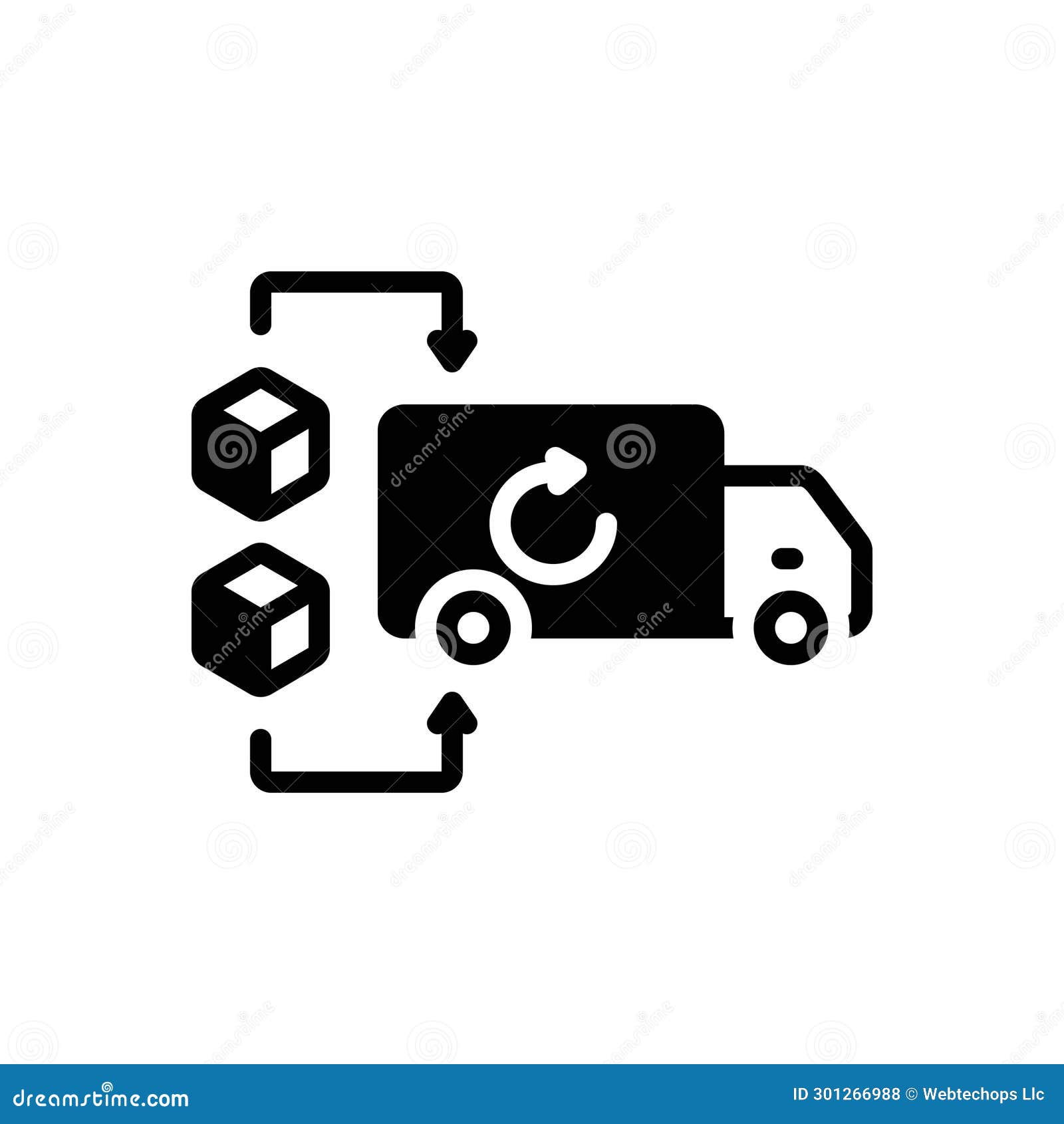 Black Solid Icon for Reverse Logistics, Shipping and Delivery Stock ...