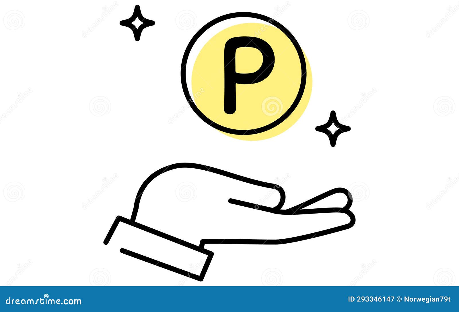 Icon of Rewards Points, Simple Line Drawing Illustration Stock ...
