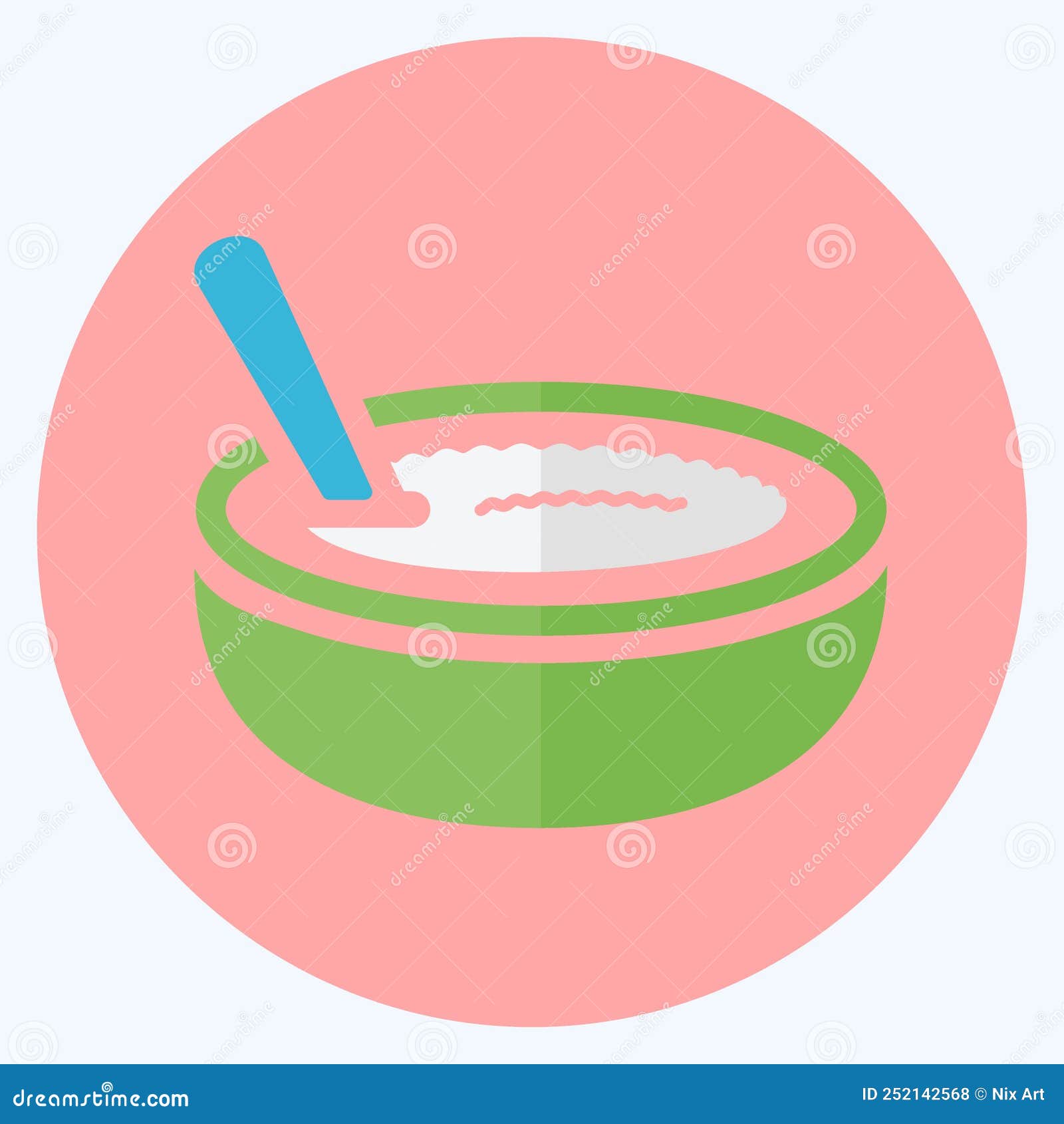 Icon Rice Pudding - Flat Style - Simple Illustration,Editable Stroke ...