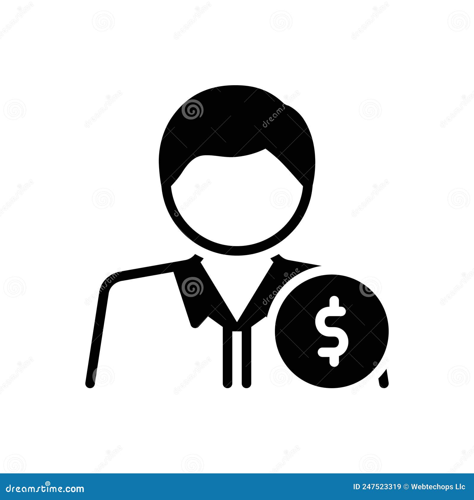 Black Solid Icon for Rich, Man and People Stock Vector - Illustration ...