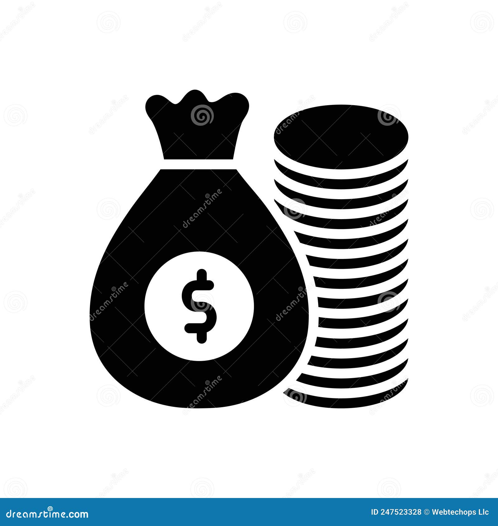 Black Solid Icon for Rich, Wealthy and Money Stock Vector ...