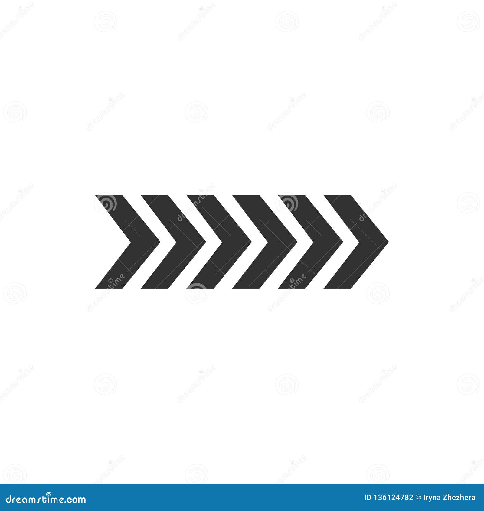 Icon of Right Rectangular Arrow. Vector Illustration Isolated on White ...