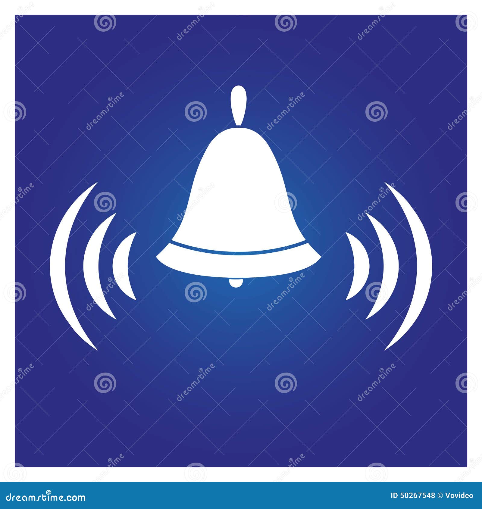The Icon of the Ringing Bell,on a Blue Background Stock Vector ...