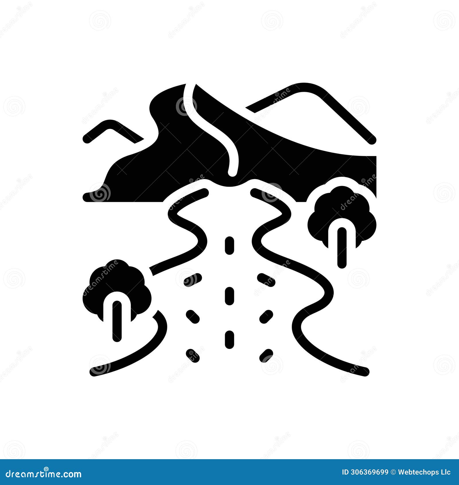 Black Solid Icon for Riverside, Littoral and Nature Stock Illustration ...