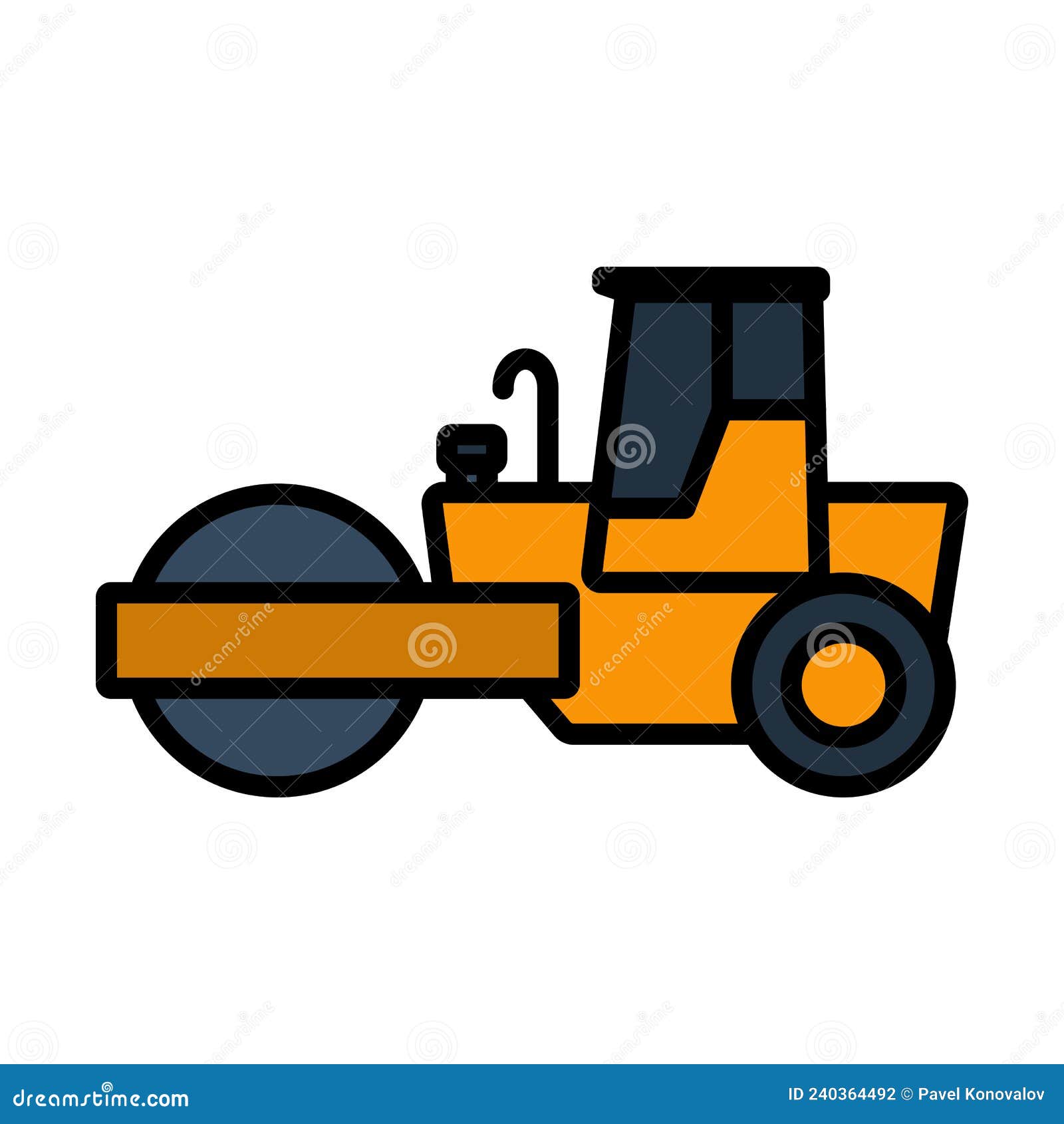 Icon of Road Roller stock vector. Illustration of drawing - 240364492