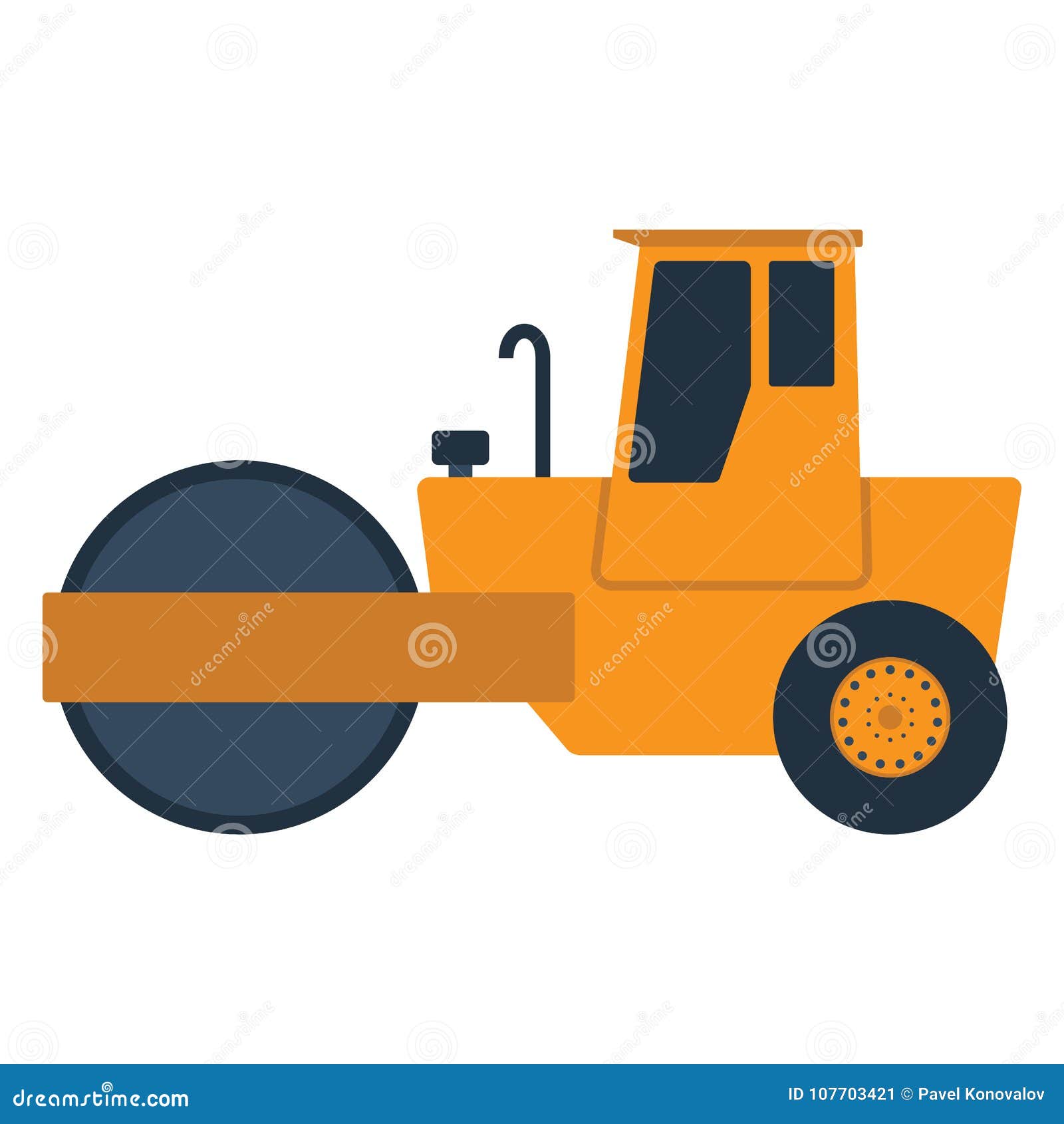 Icon of road roller stock vector. Illustration of paving - 107703421