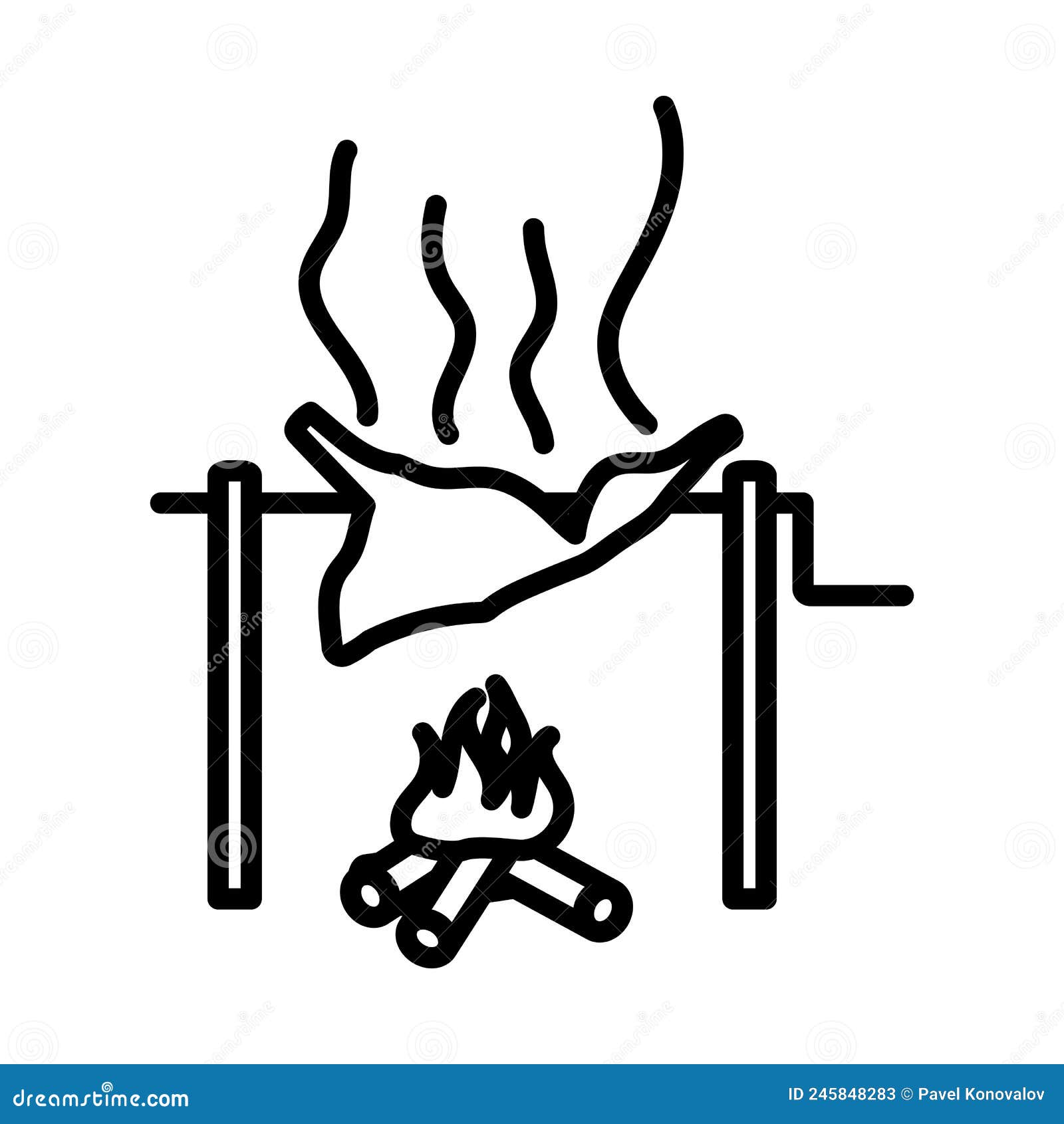 Icon of Roasting Meat stock vector. Illustration of cooking - 245848283