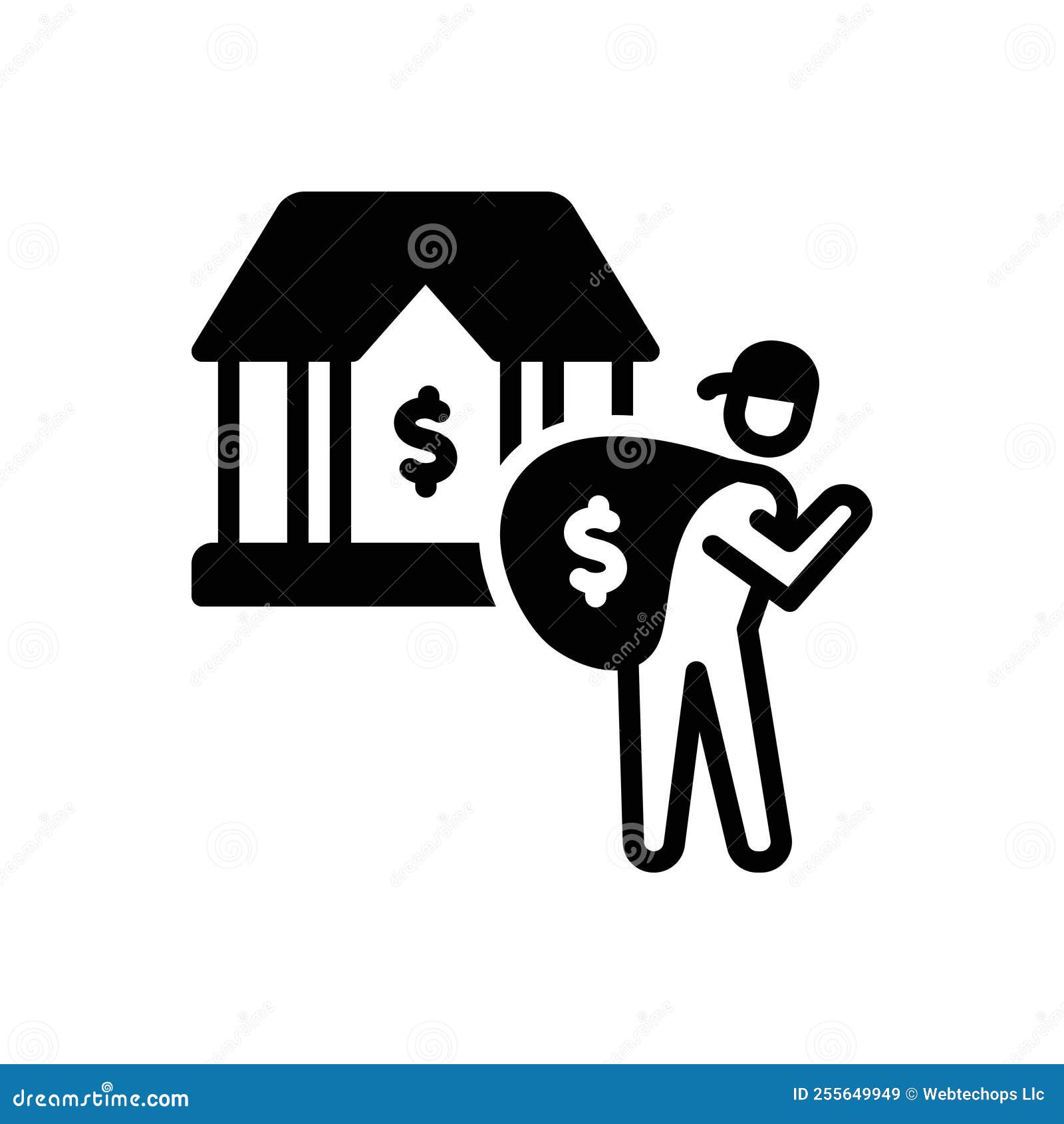 Black Solid Icon for Rob, Marauding and Swindle Stock Vector ...