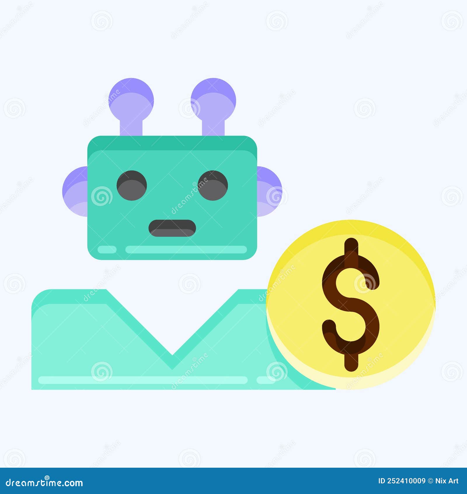 Icon Robo Advisor. Suitable for Education Symbol. Flat Style. Simple ...