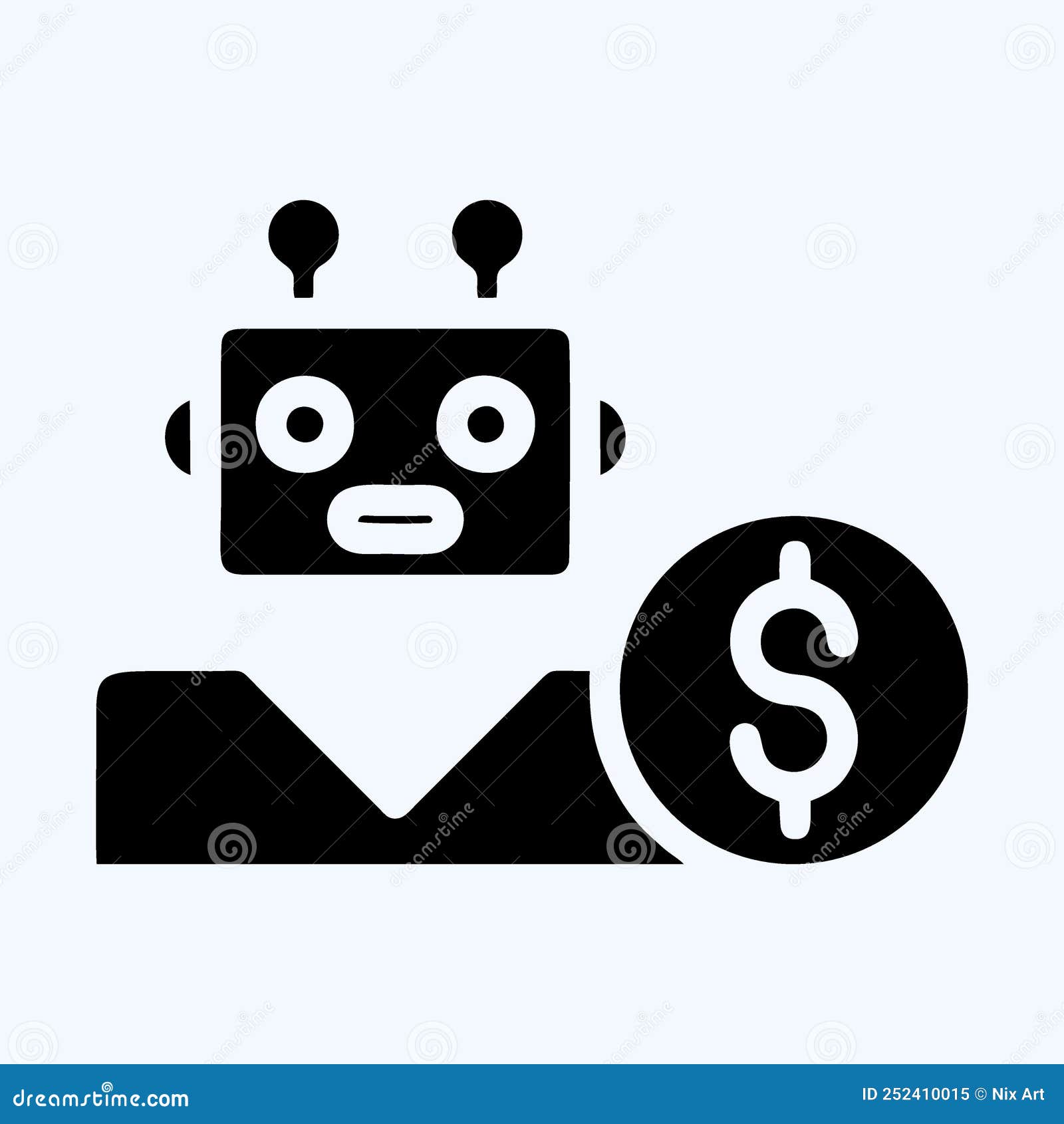 Icon Robo Advisor. Suitable for Education Symbol. Glyph Style. Simple ...