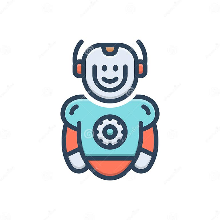 Color Illustration Icon for Robotics, Humanoid and Electronic Stock ...