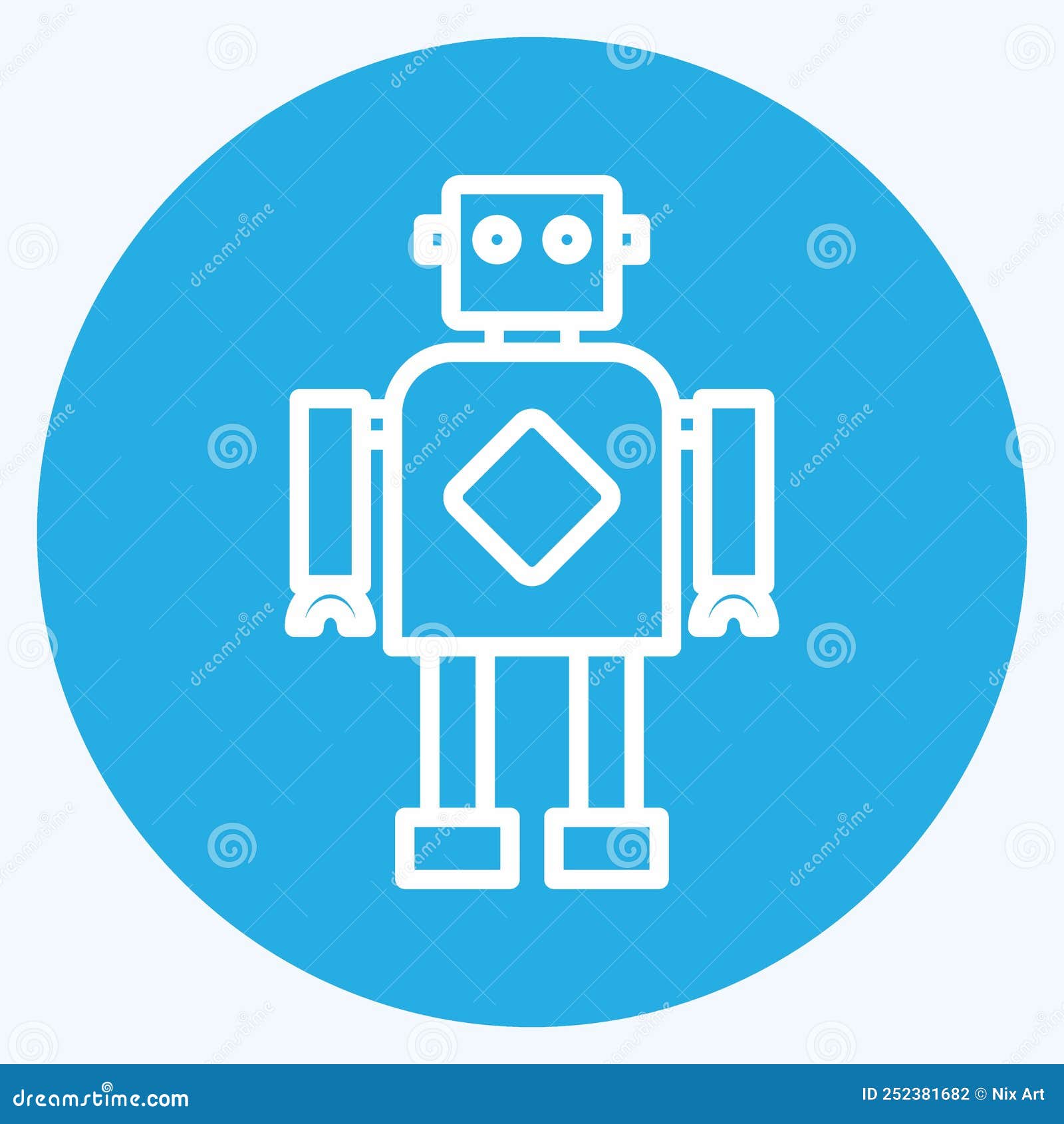Icon Robotics. Suitable for Data Analytics Symbol. Blue Eyes Style ...