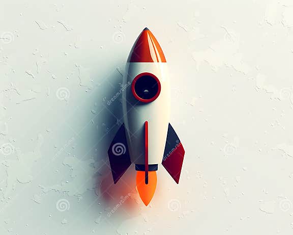 Icon of a Rocket with a Simple Elegant Design and Smooth Edges Placed ...