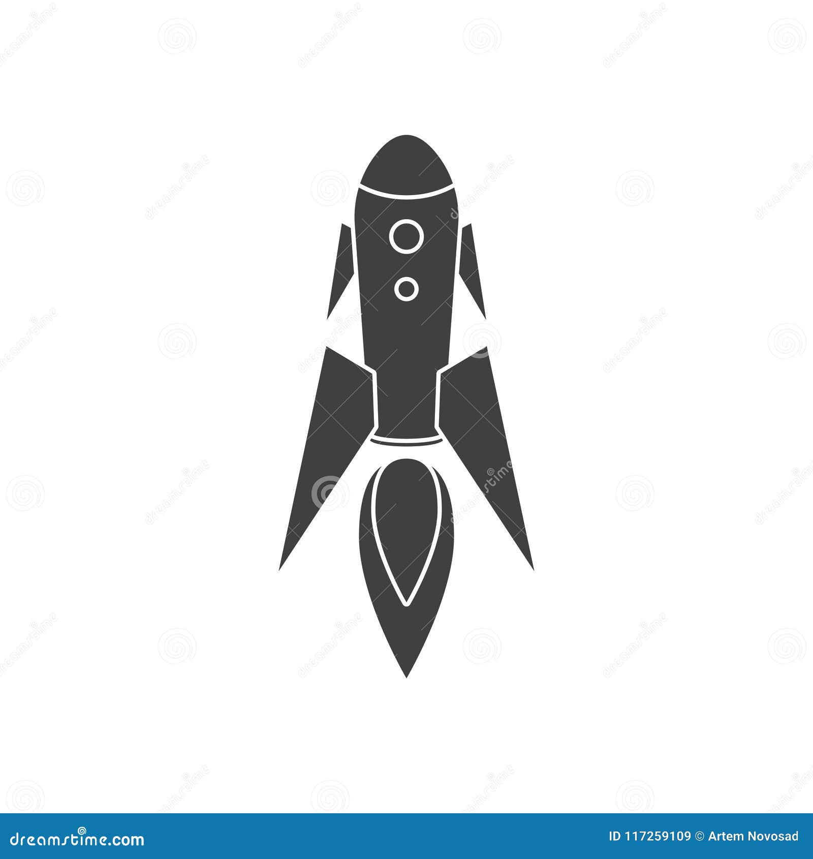 Icon of the Rocket Soaring Up. Vector Illustration for Your Startup on ...