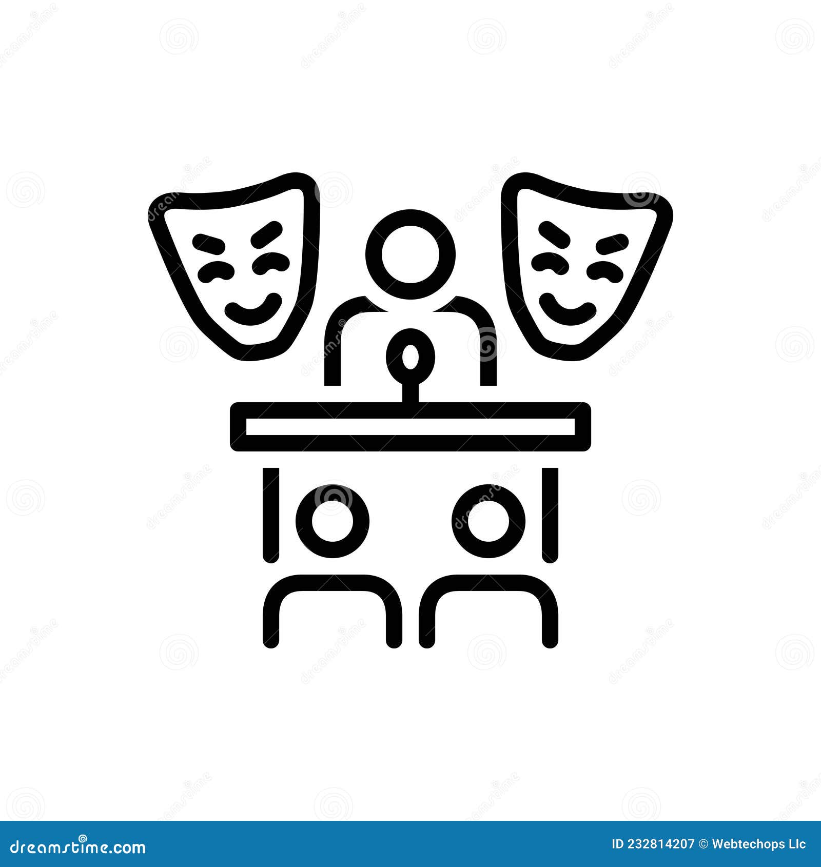 Black Line Icon for Role, Prelude and Introduction Stock Vector ...