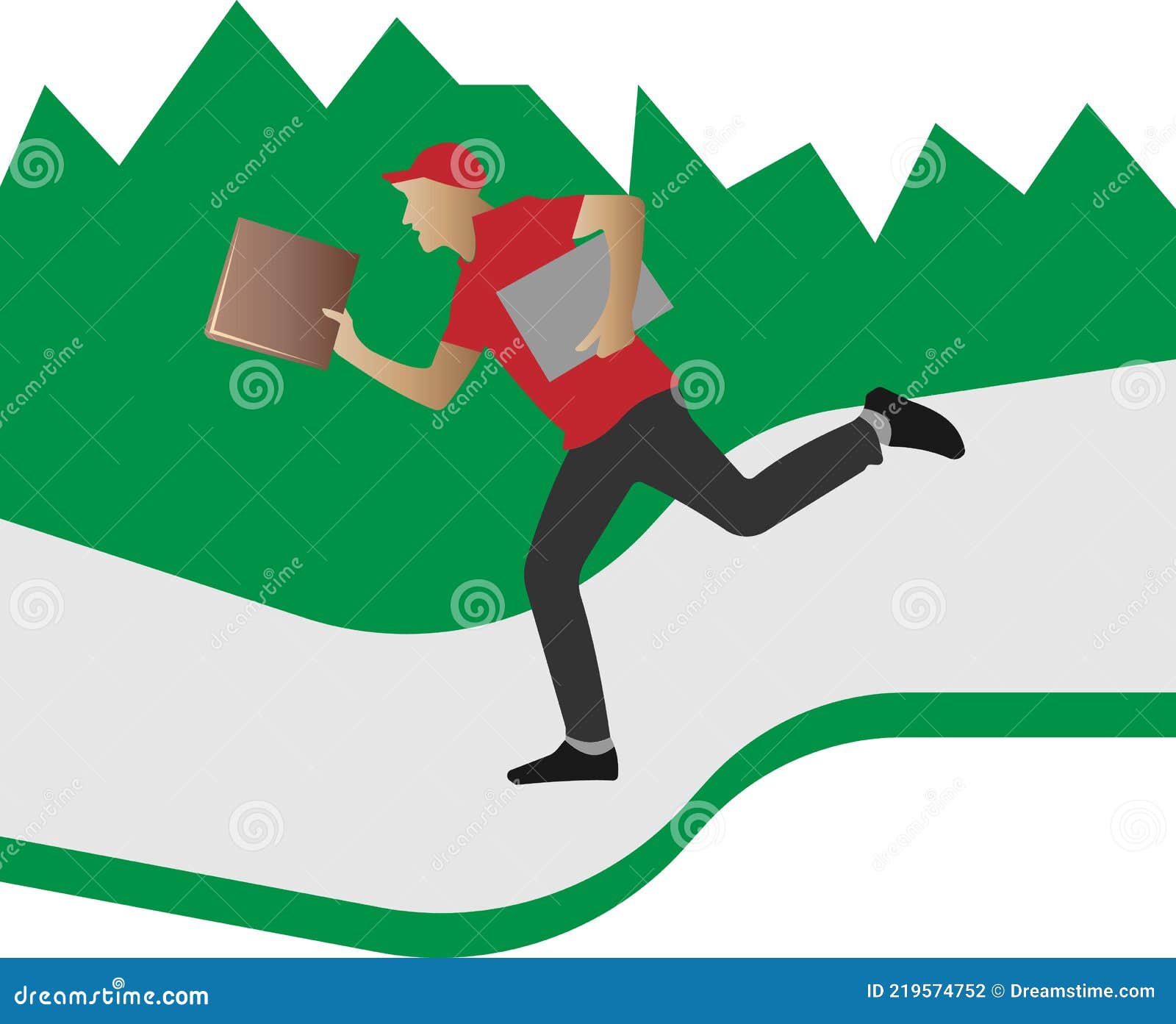 The Icon of a Running Person Delivering Messages. Stock Vector ...