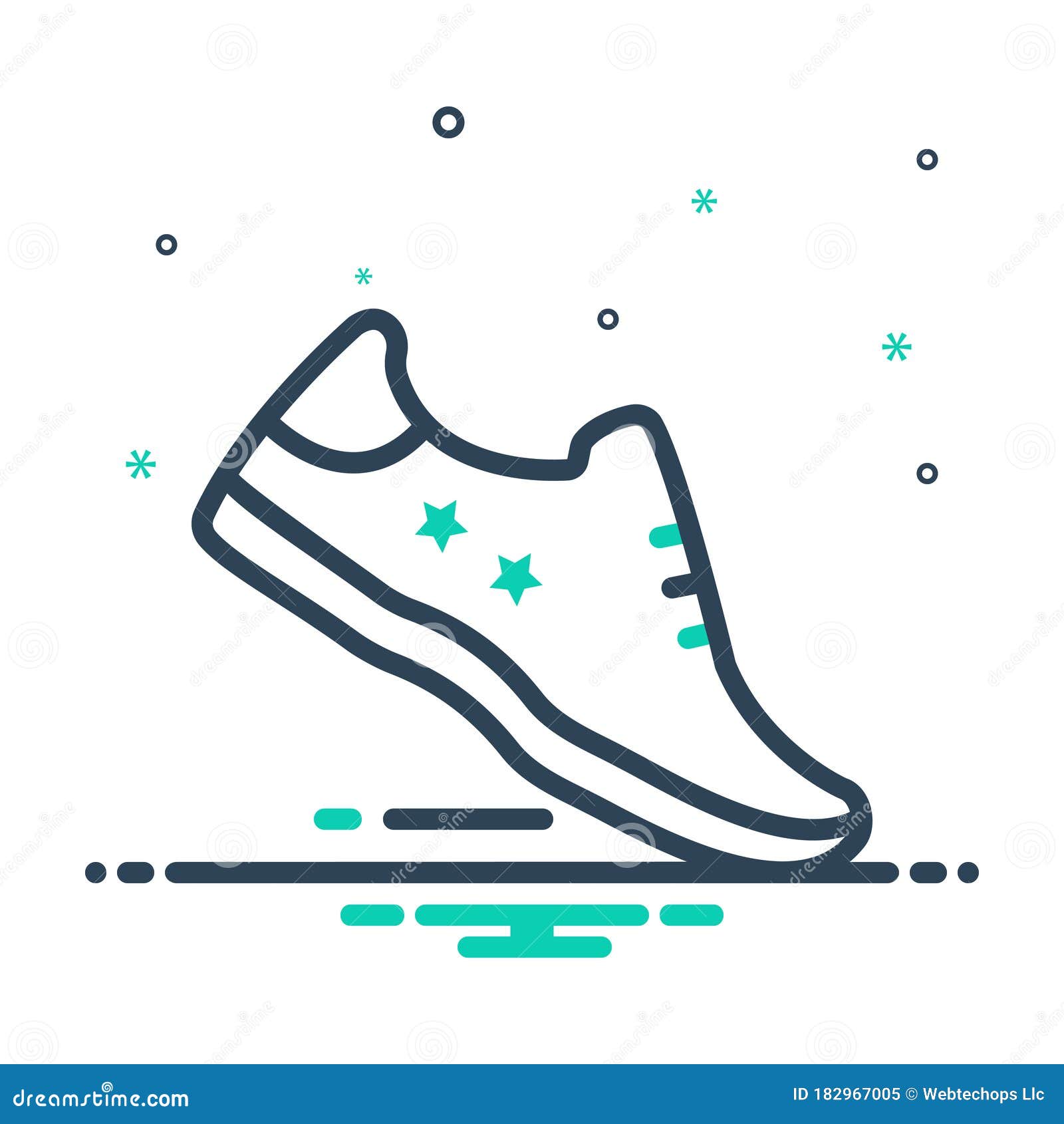 Mix Icon for Running Shoe, Sport and Jogging Stock Illustration ...