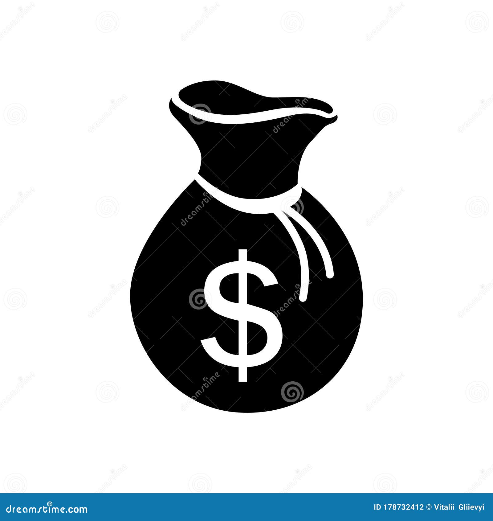 Icon of a Sack with Gold Coins in Simple Style. Stock Vector ...