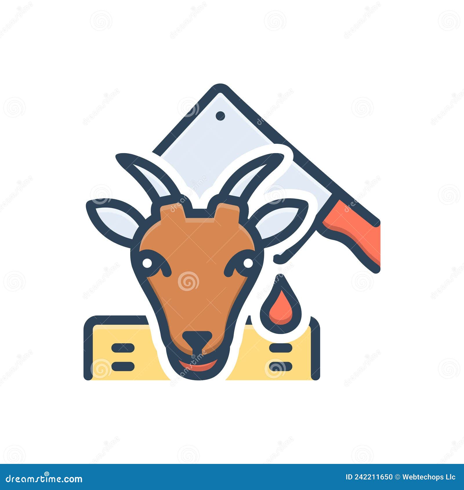 Color Illustration Icon for Sacrifice, Butcher and Slaughterman Stock ...