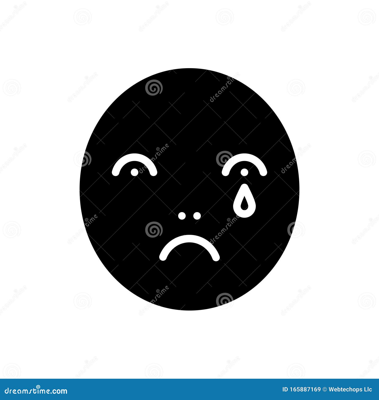 Black Solid Icon for Sad, Nostalgic and Wistful Stock Vector ...