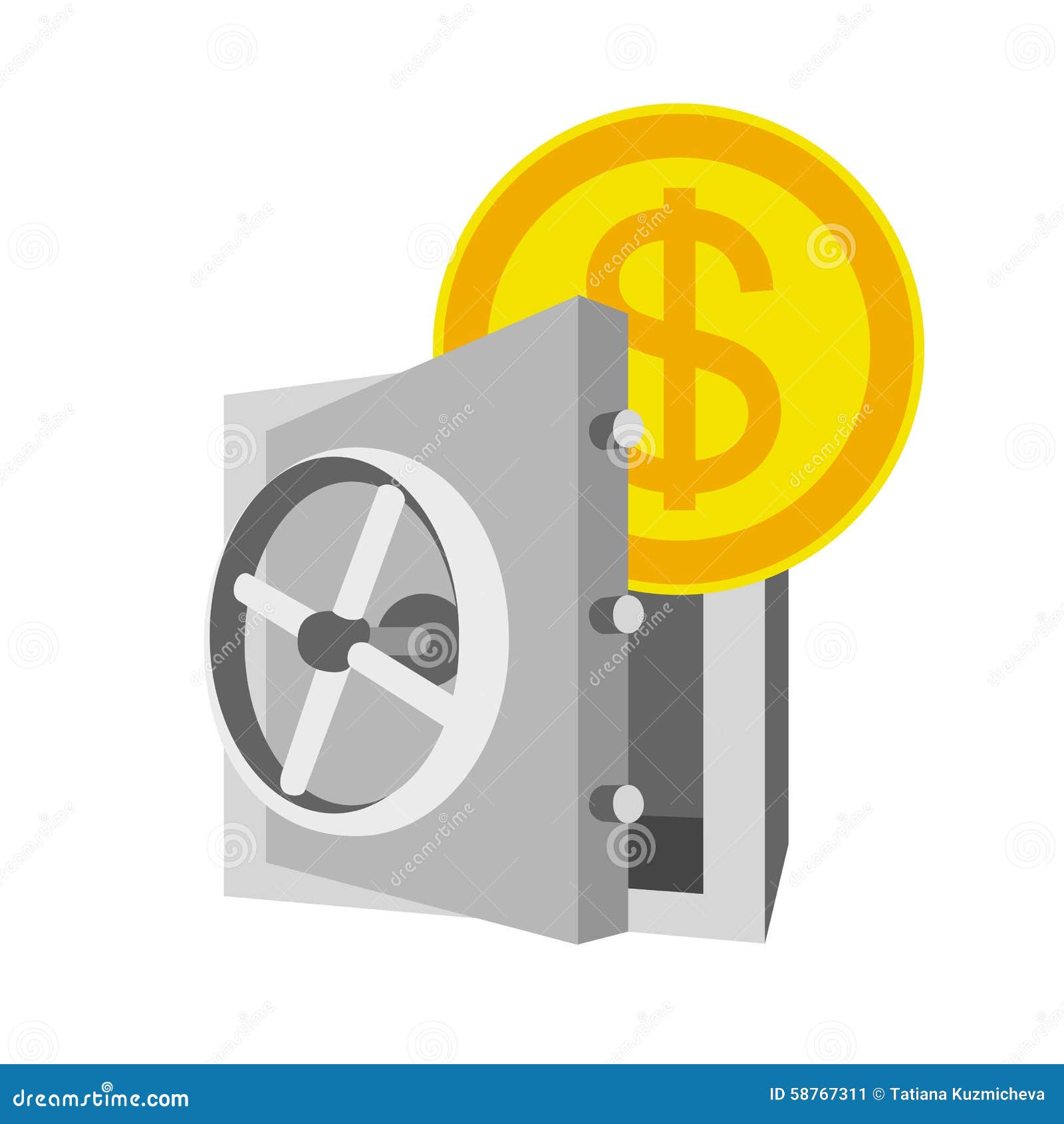 Icon with Safe and Money, Save Money Stock Vector - Illustration of ...