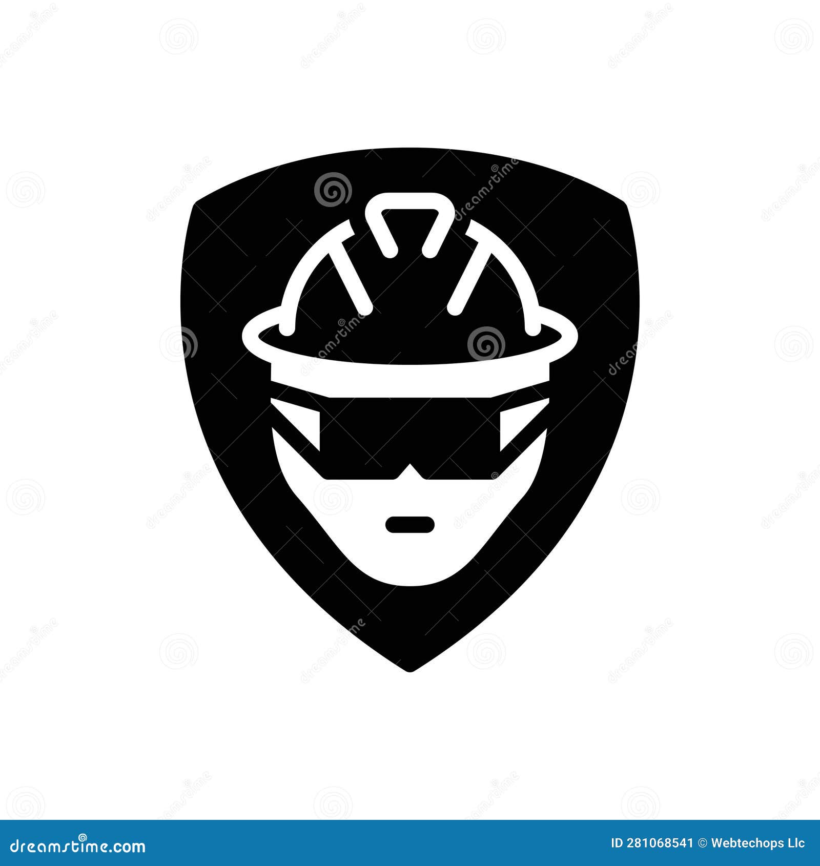 Black Solid Icon for Safety, Defense and Engineer Stock Vector ...