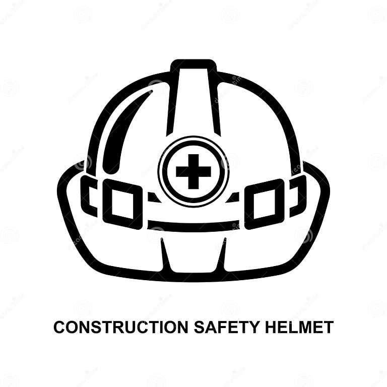 Construction Safety Helmet Icon Isolated on Background Stock Vector ...