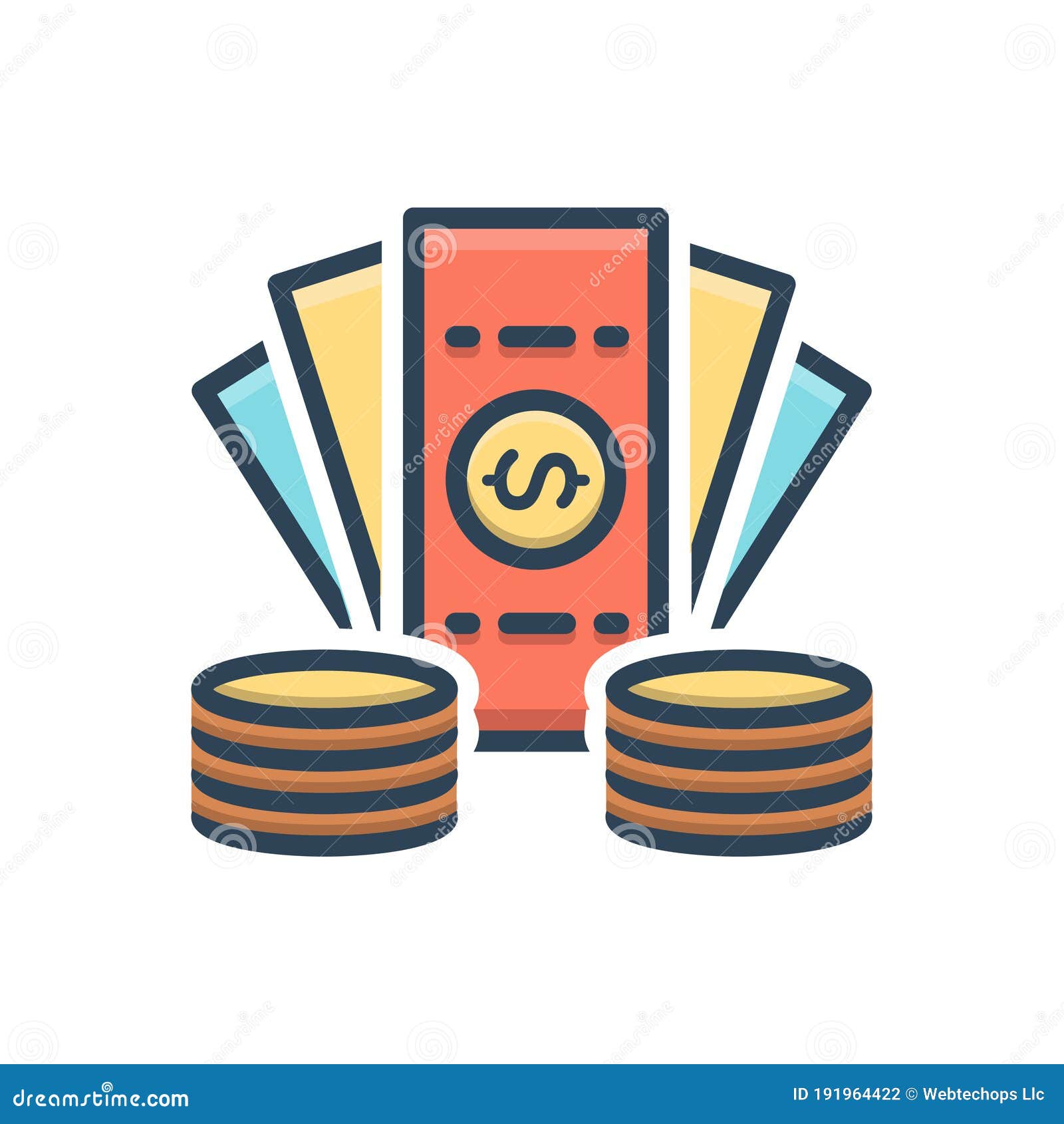 Color Illustration Icon for Salary, Wage and Labour Stock Illustration ...