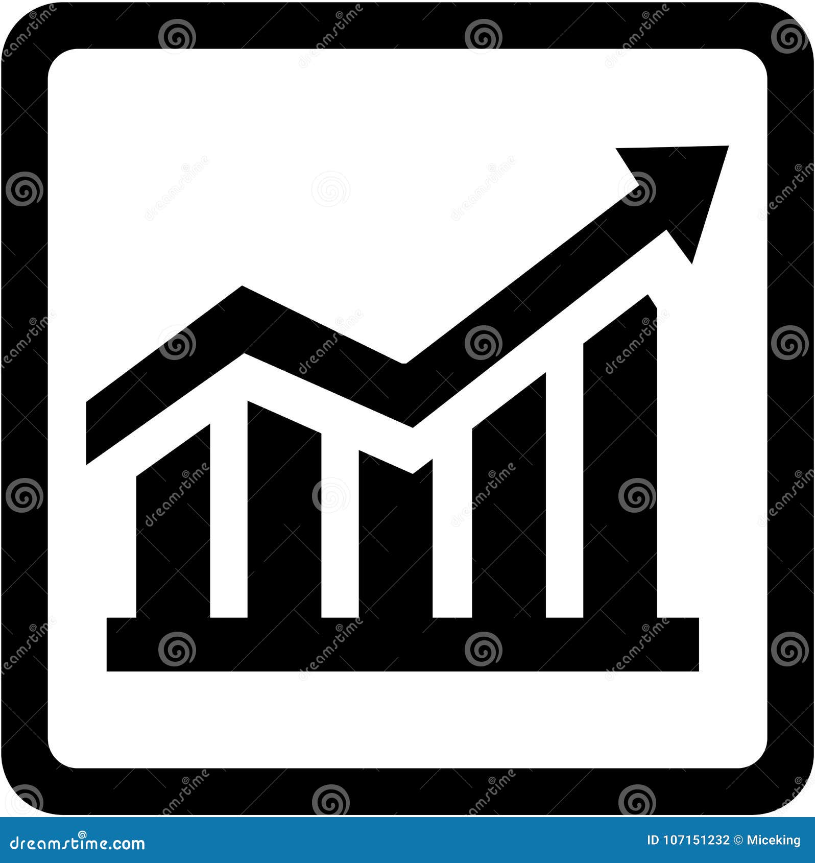 Icon with sales up chart stock illustration. Illustration of pictogram ...