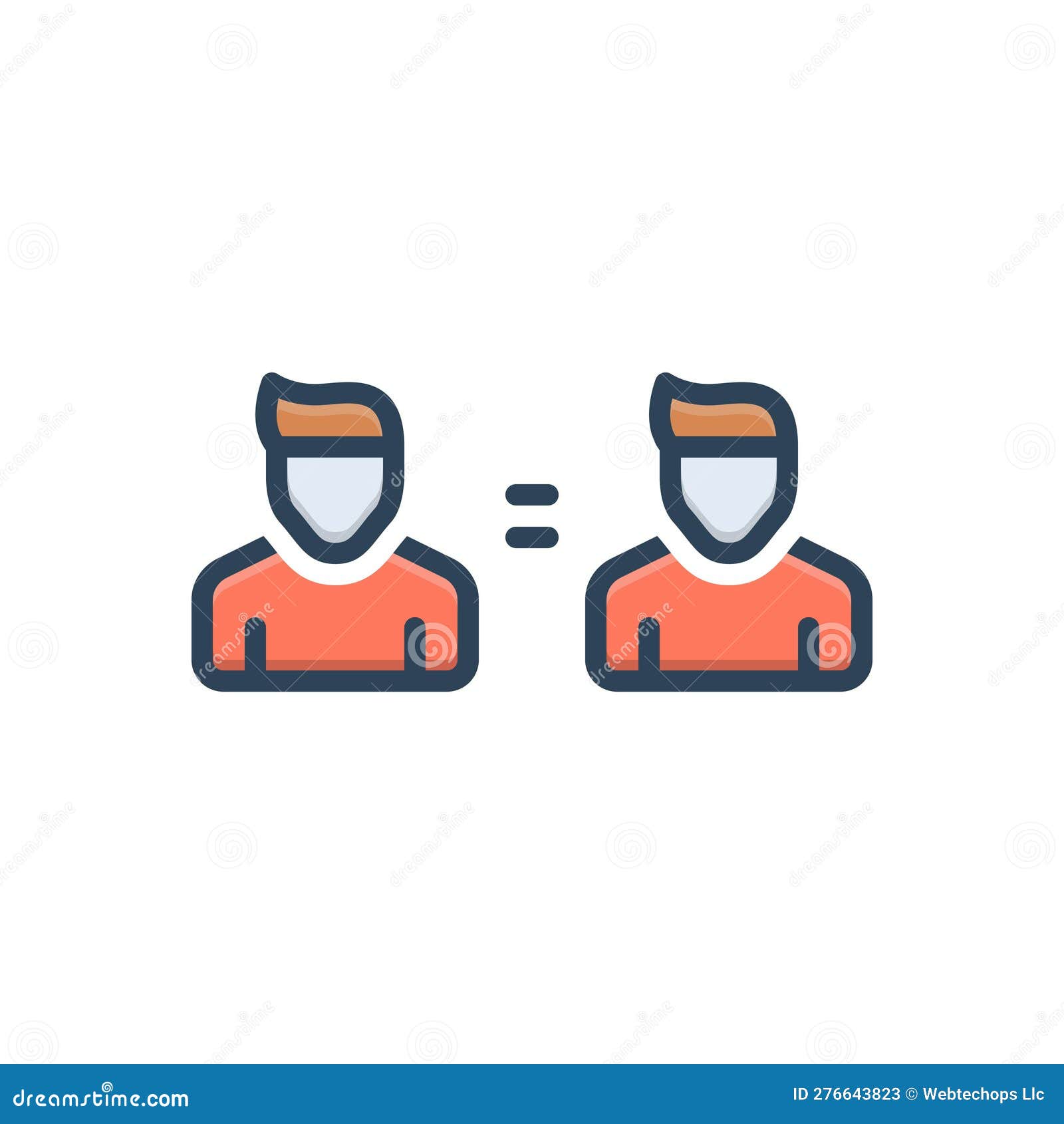 Color Illustration Icon for Same, Common and Twin Stock Illustration ...