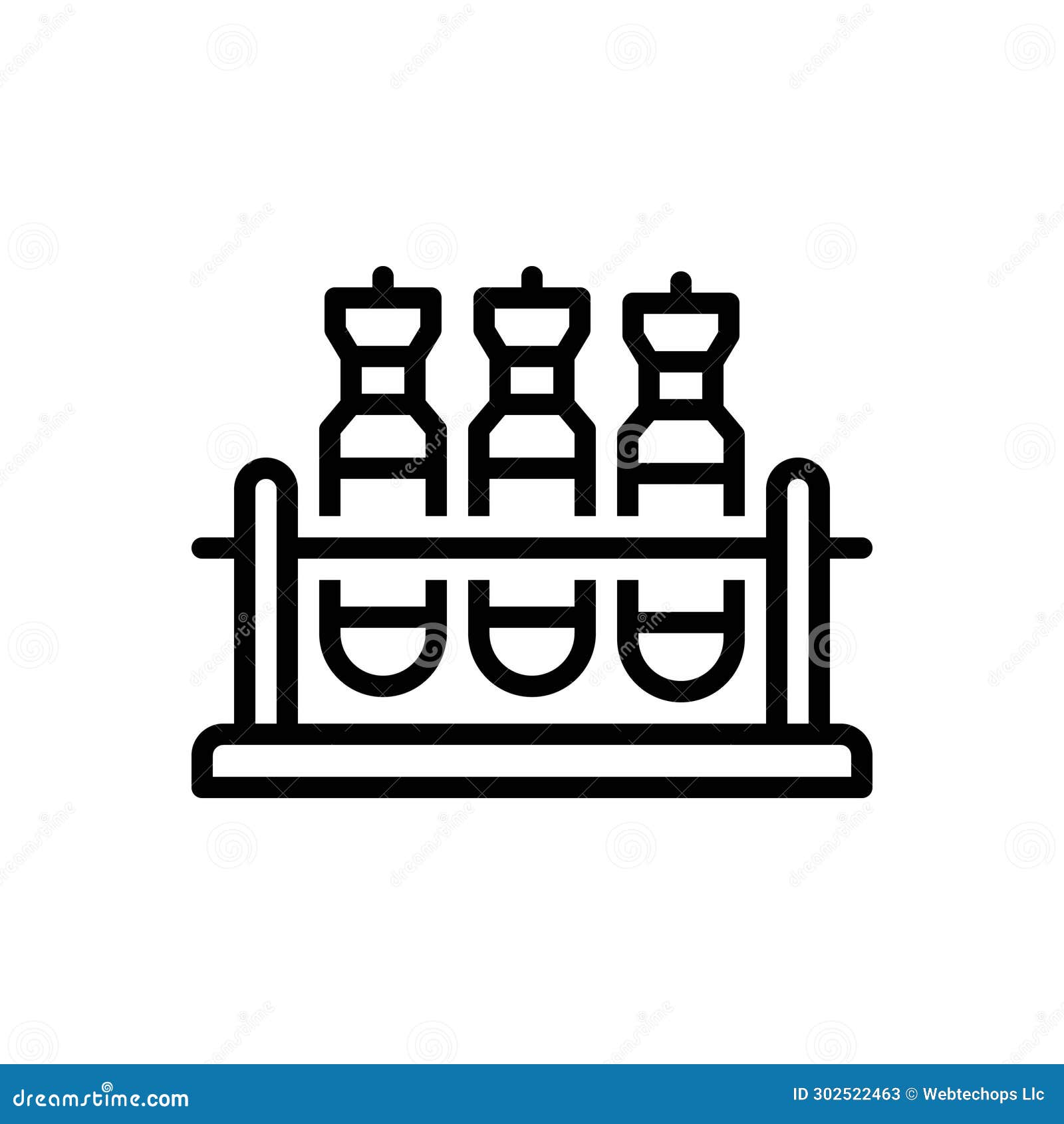 Black Line Icon for Sampling, Sample and Test Stock Vector ...