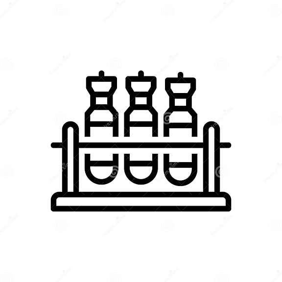 Black Line Icon for Sampling, Sample and Test Stock Vector ...