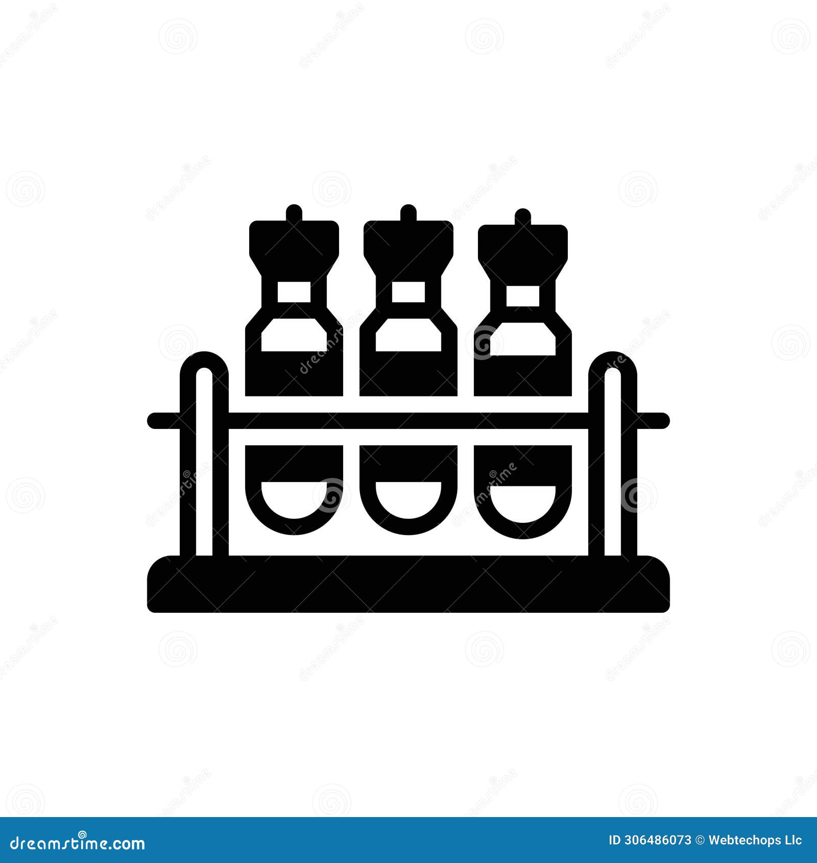 Black Solid Icon for Sampling, Sample and Tube Stock Illustration ...