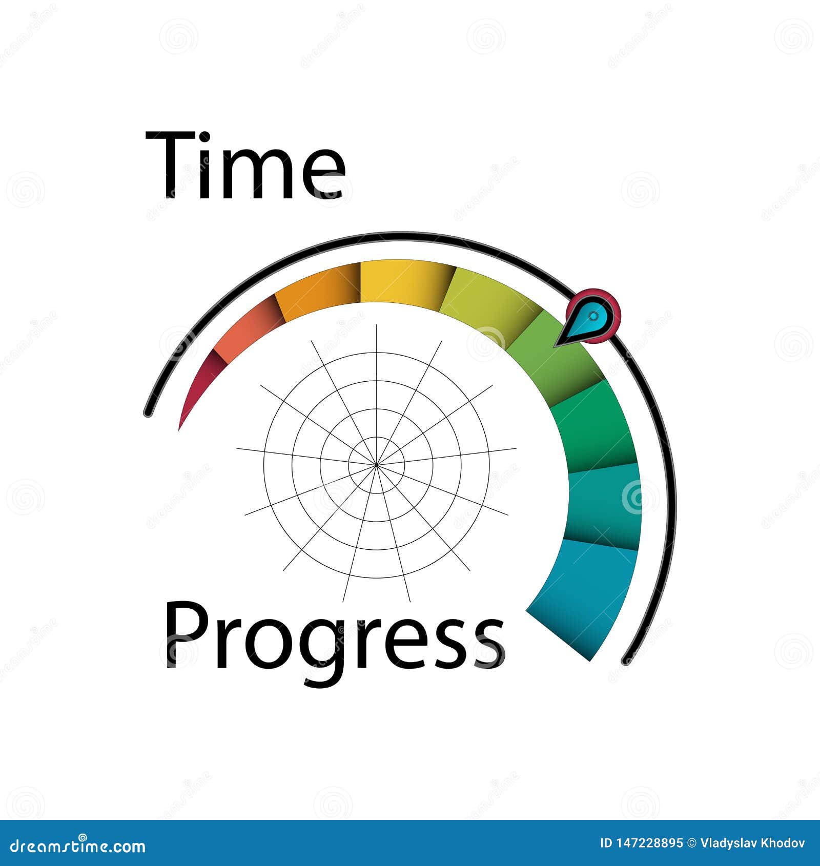 Icon. Scale of Progress. the Concept that the Time and the Level of ...