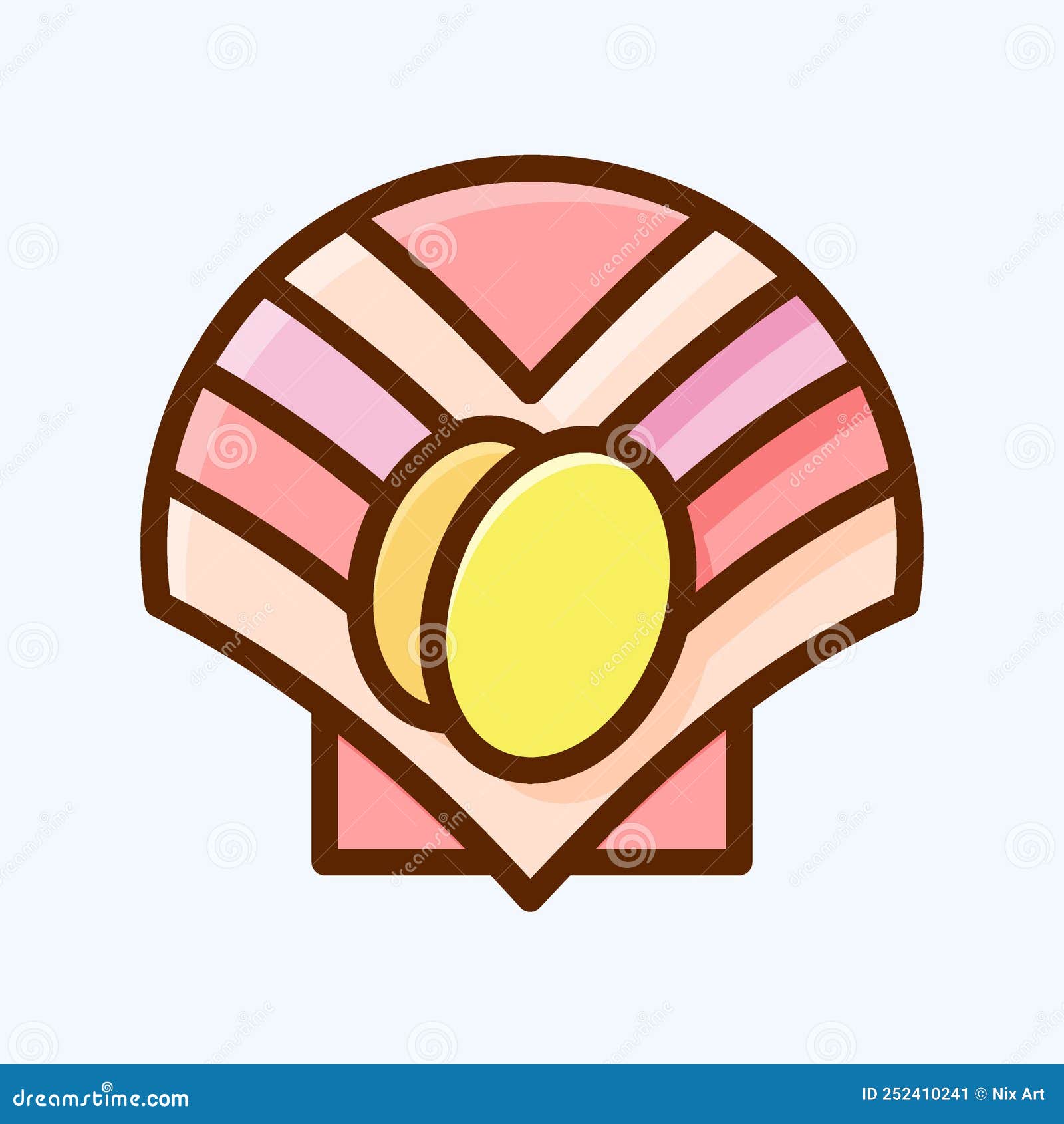 Icon Scallop. Suitable for Seafood Symbol. Flat Style. Simple Design ...
