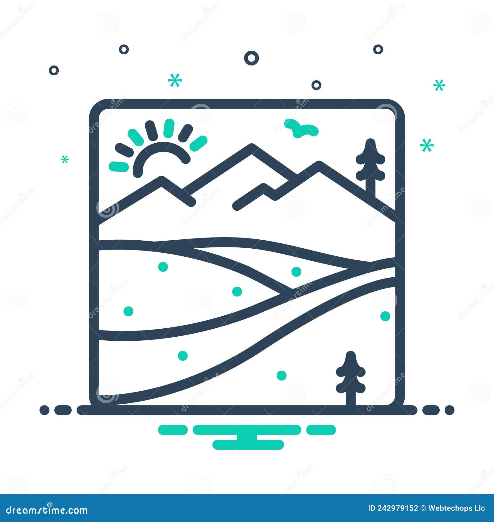 Mix Icon for Scenic, Beautiful and Pretty Stock Vector - Illustration ...