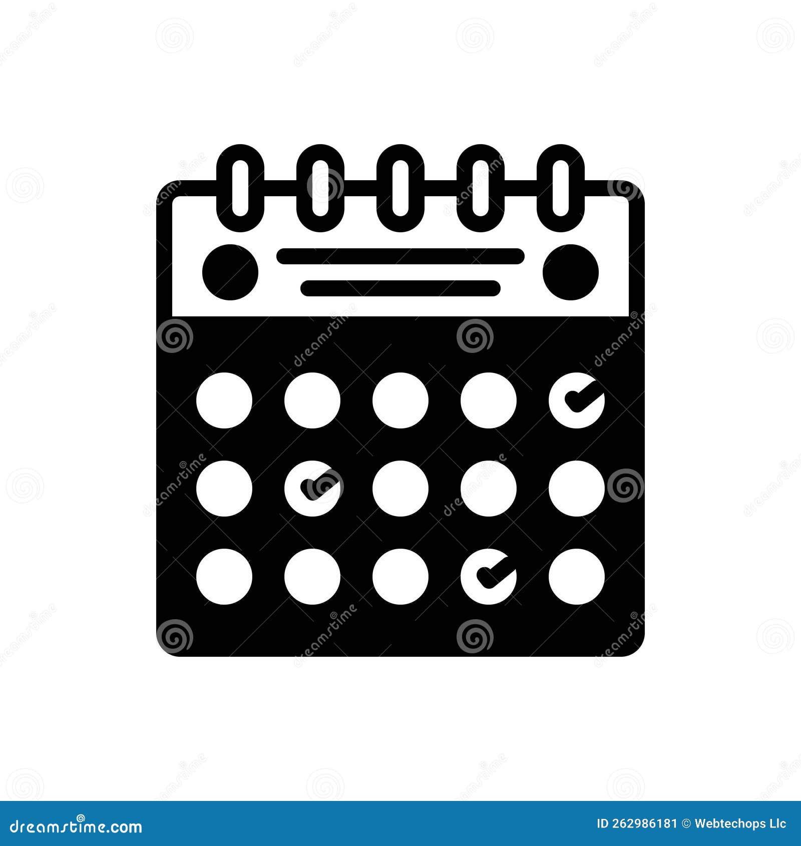 Black Solid Icon for Scheduled, Arrange and Organize Stock Vector ...