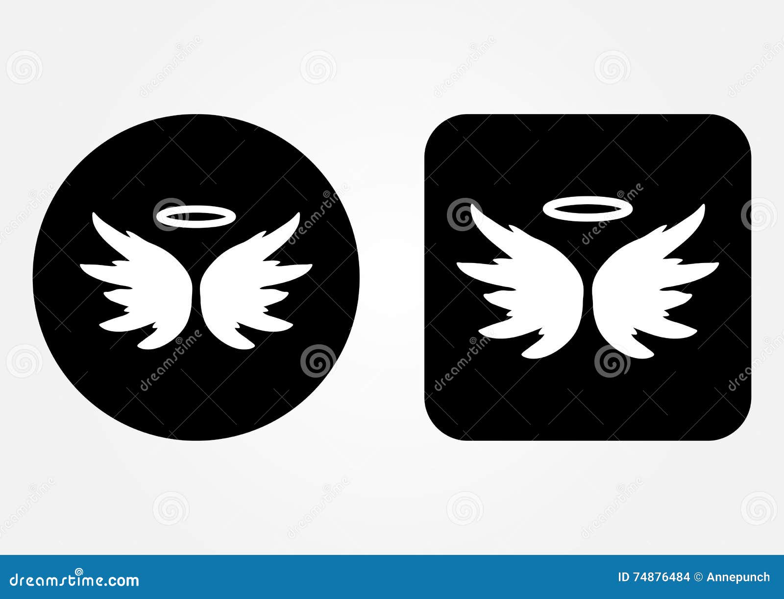 Icon Schematic Image of an Angel. Nimbus, Wings. Stock Vector ...