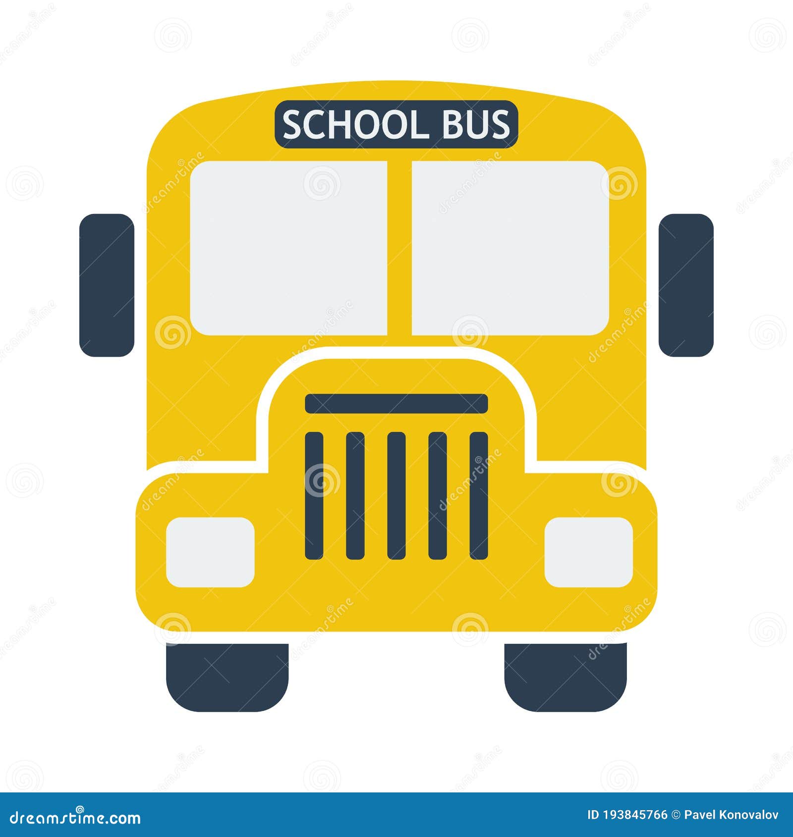 Icon of School Bus in Ui Colors Stock Vector - Illustration of single ...